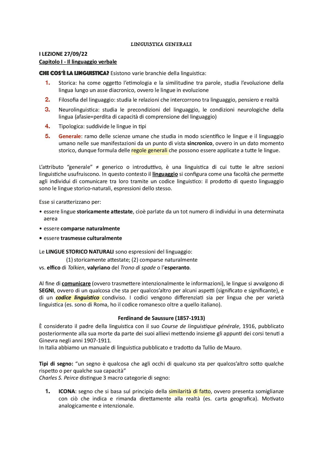 Linguistica Generale A Corso Alessandro Del Tomba Sbobinature Di