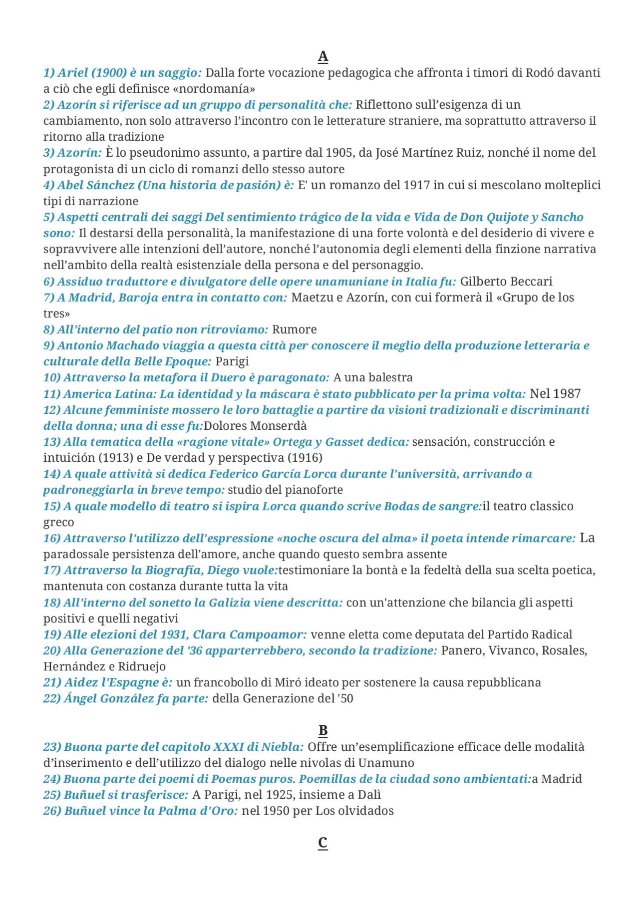 Letteratura Spagnola L12 Mercatorum Lingue E Mercati Prove Desame Di
