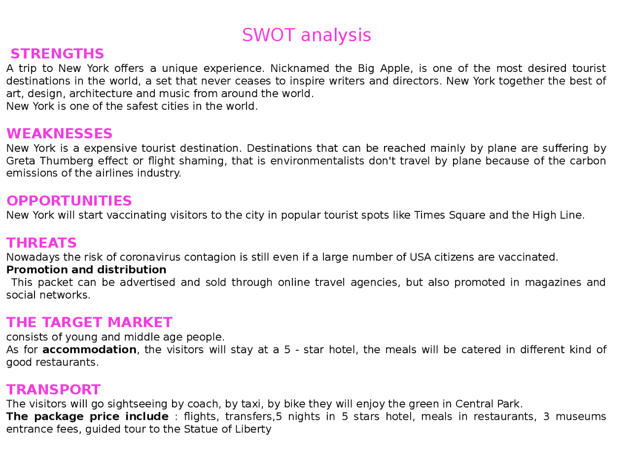 Itinerario Inglese + SWOT analysis | Collegamenti Interdisciplinari di Inglese | Docsity