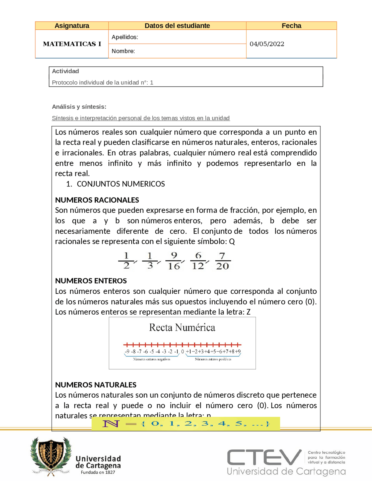 1 Conjuntos Numericos Numeros Racionales Apuntes De Matemáticas