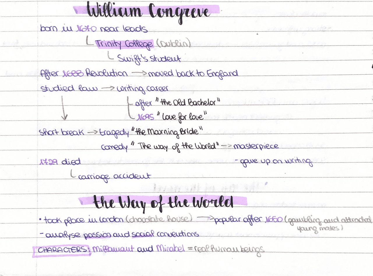 Appunti su William Congreve, Daniel Defoe e Jonathan Swift | Schemi e ...