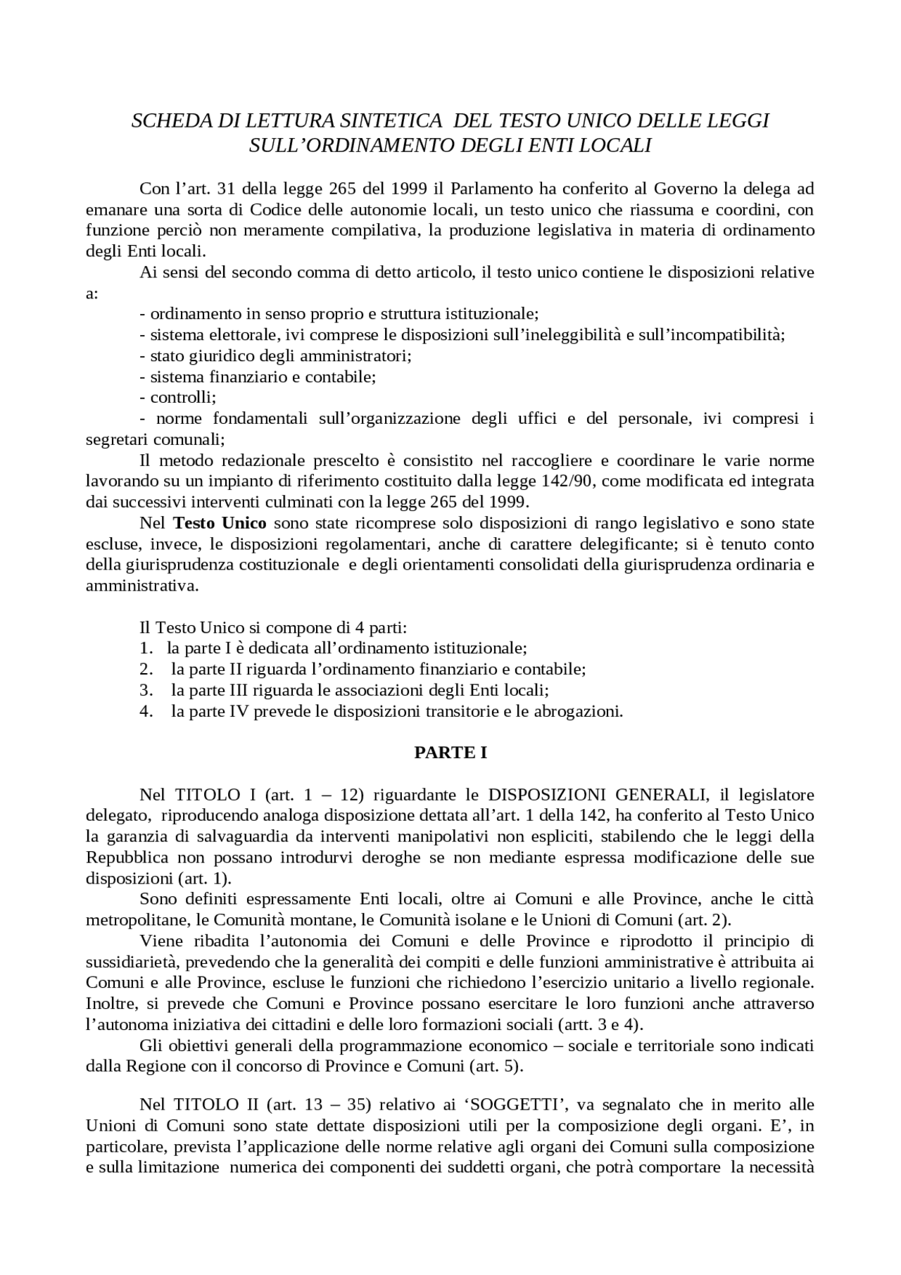 Testo Unico Enti Locali Schemi E Mappe Concettuali Di Diritto