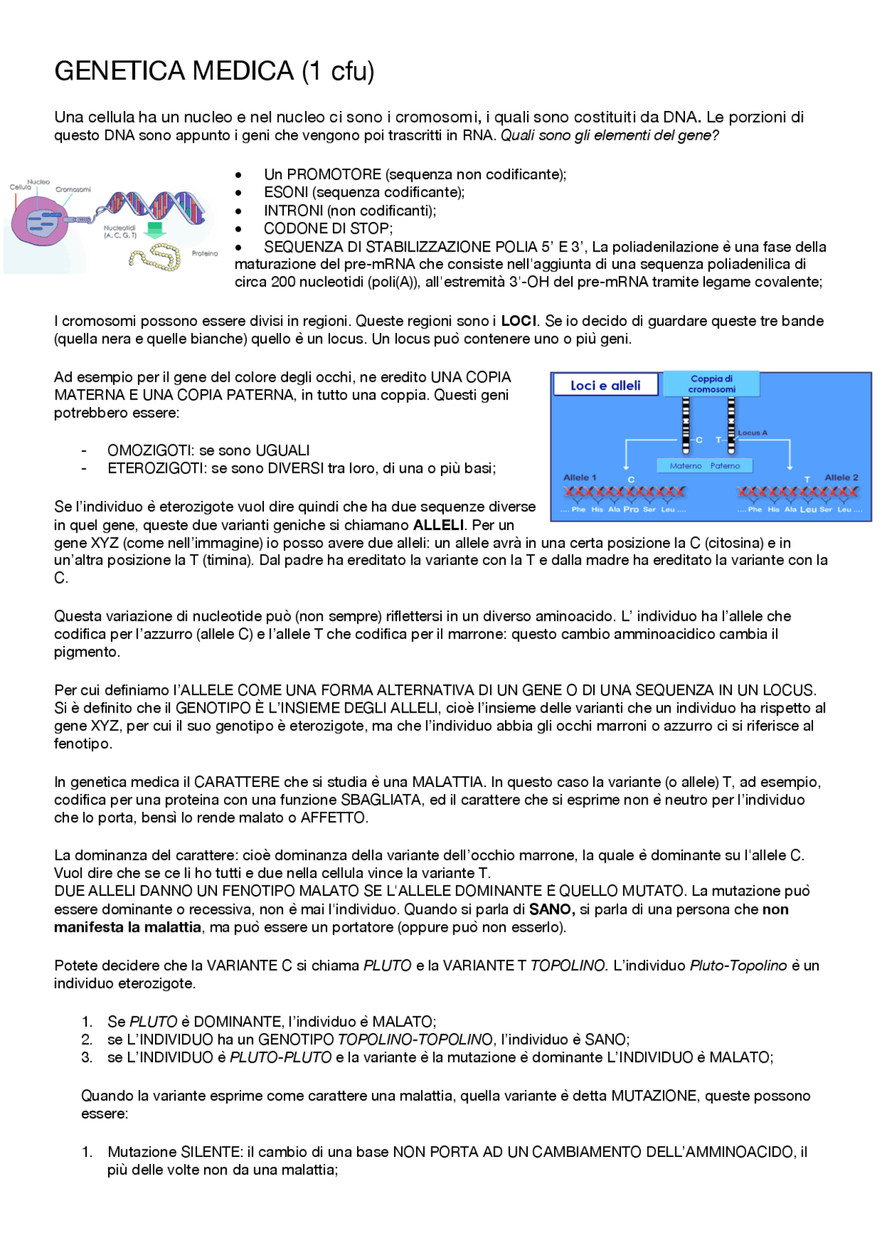 Modulo Genetica Medica Prof Ggasparre Ci Scienze Biologiche