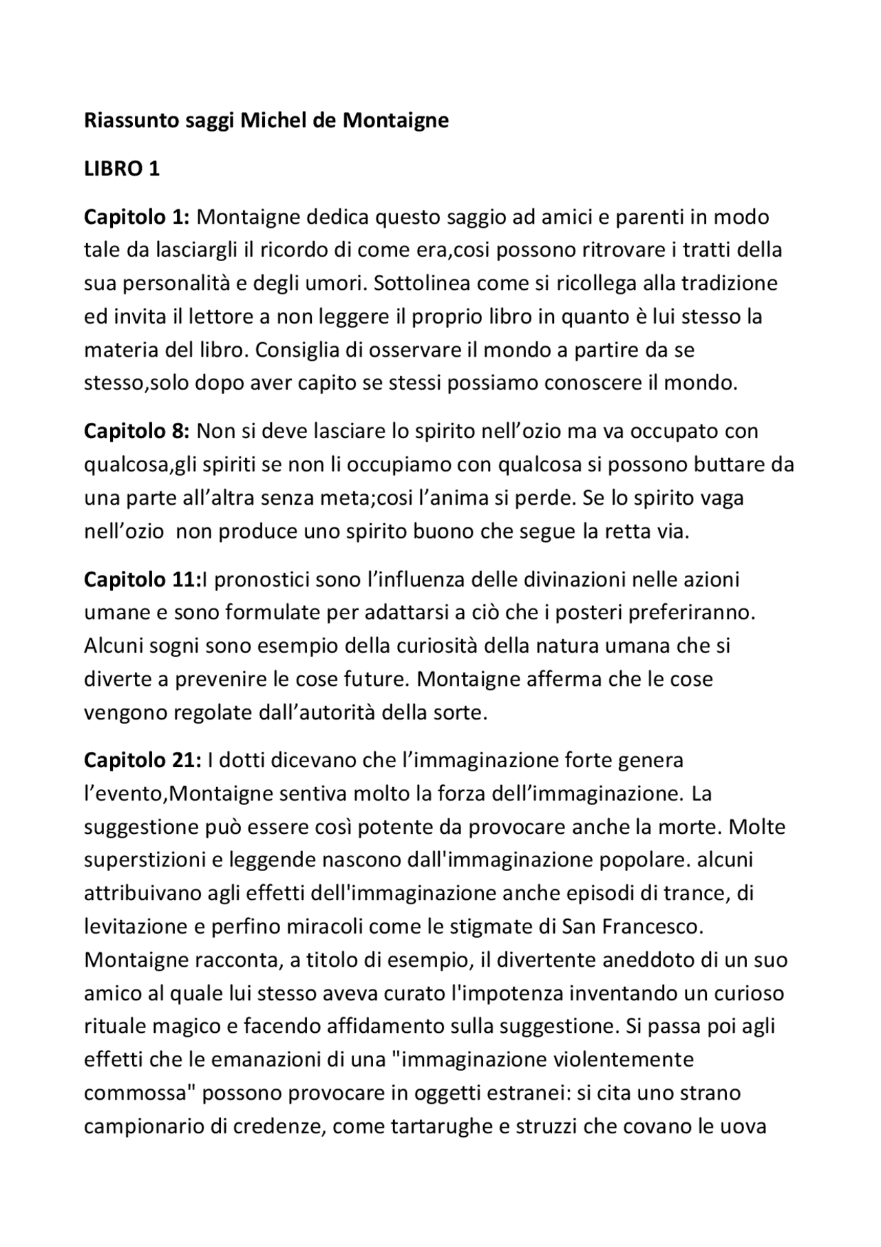 Saggi Di Montaigne Discorso Appunti Di Storia Antica Docsity
