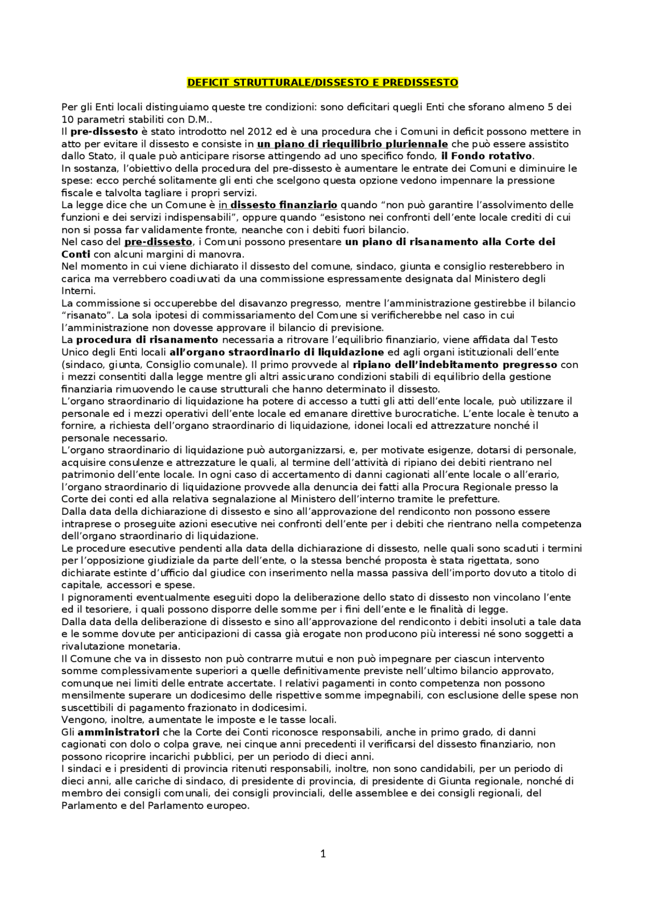 Dissesto Enti Locali Schemi E Mappe Concettuali Di Diritto Civile