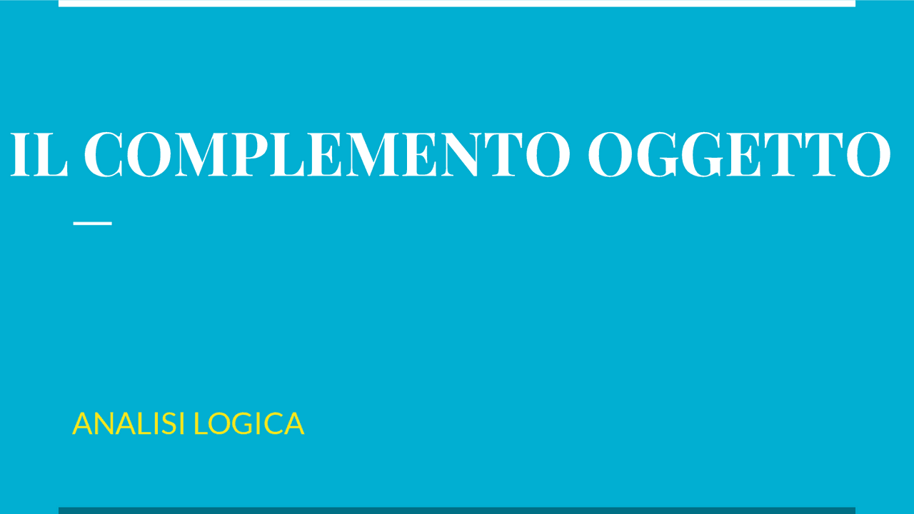 pdf sul complemento oggetto | Schémas de Italien | Docsity