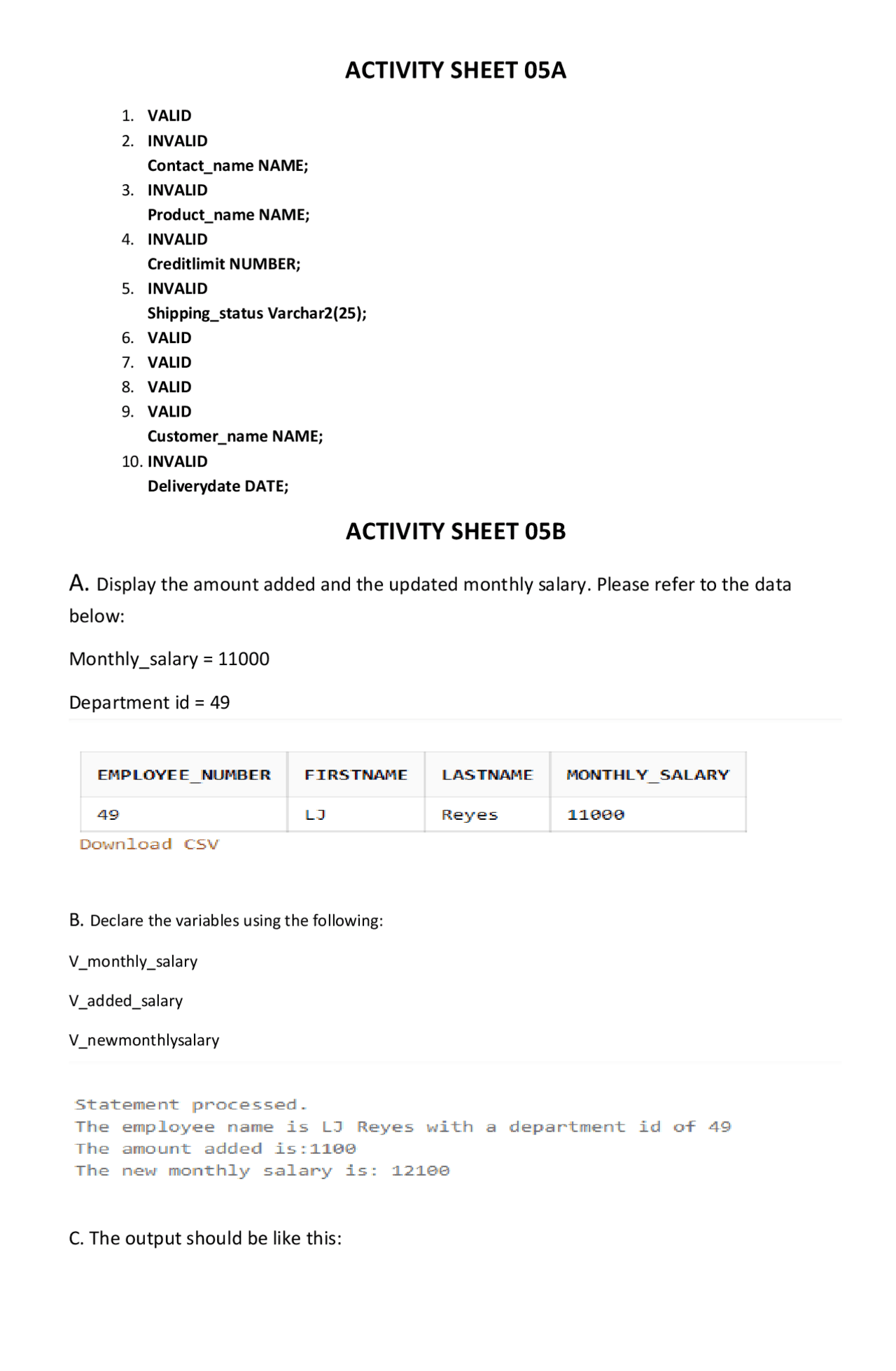 Activity 8 Database Management System Assignments Database Management Systems Dbms Docsity