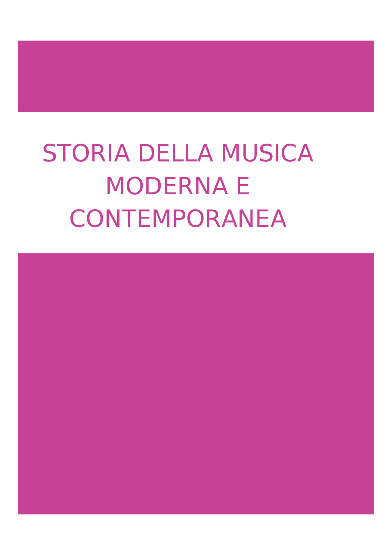 Appunti di ''Storia della musica moderna e contemporanea'' | Appunti di Storia Della Musica ...