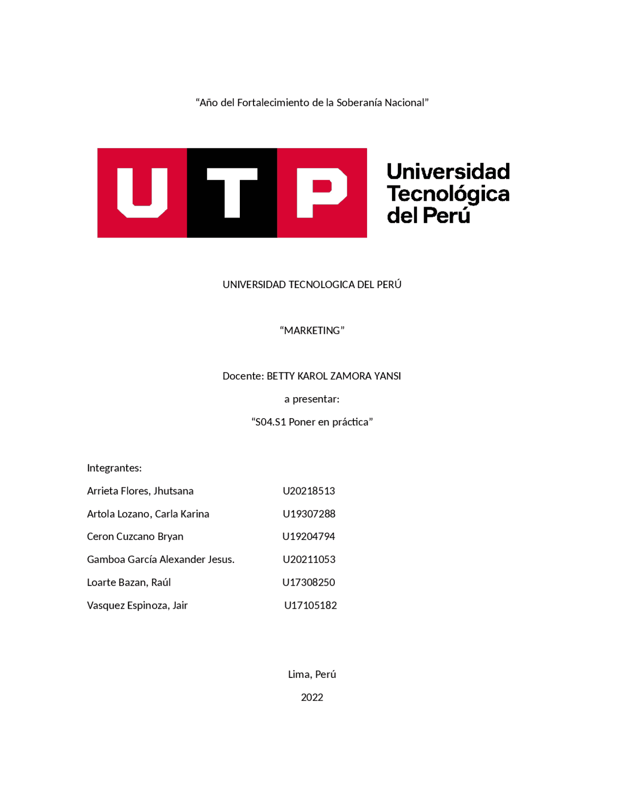 Son documentos de tareas o avances | Ejercicios de Marketing | Docsity