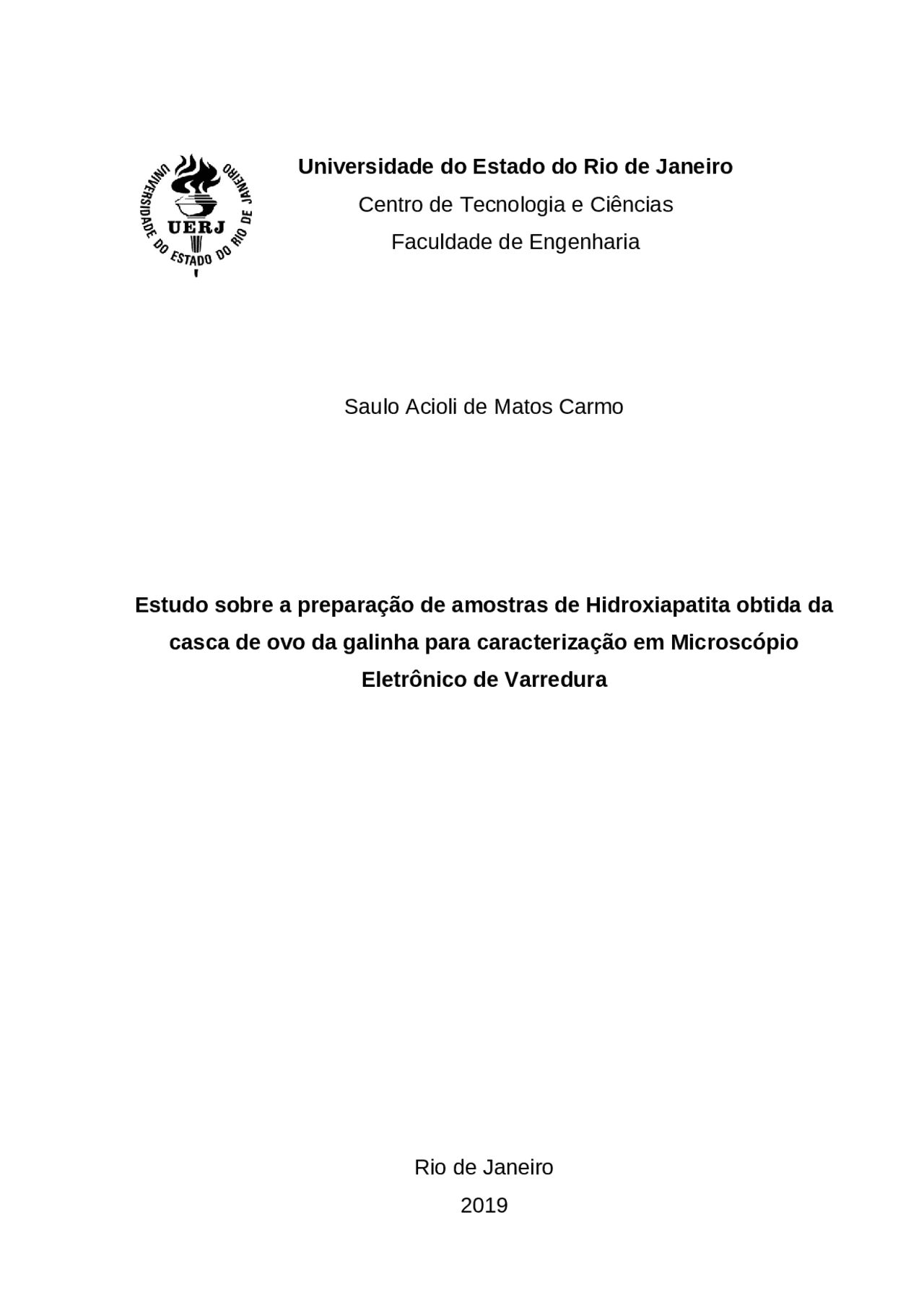 Caracterização de amostras de Hidroxiapatita (HAP) em MEV e DRX | Teses ...