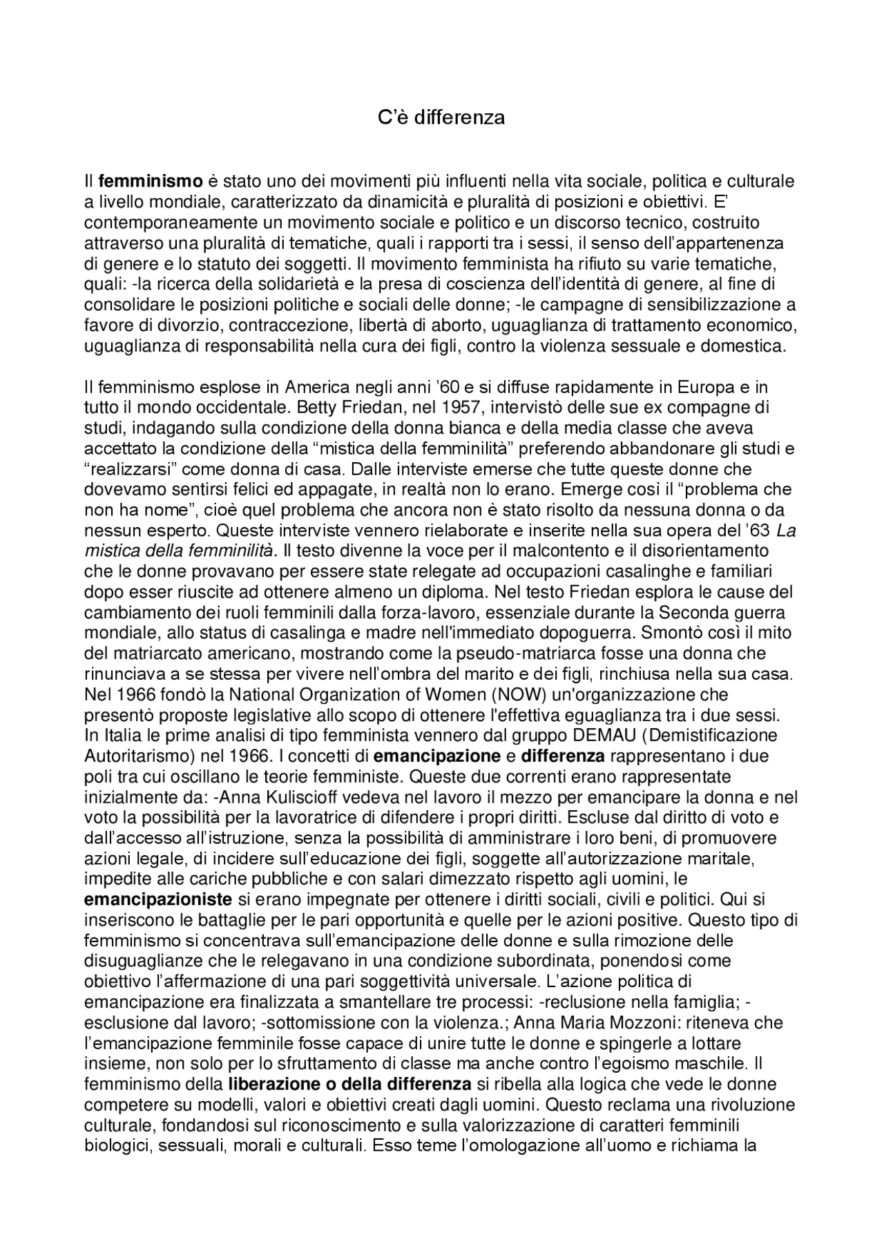 Riassunto Del Testo Cè Differenza Appunti Di Pedagogia Docsity