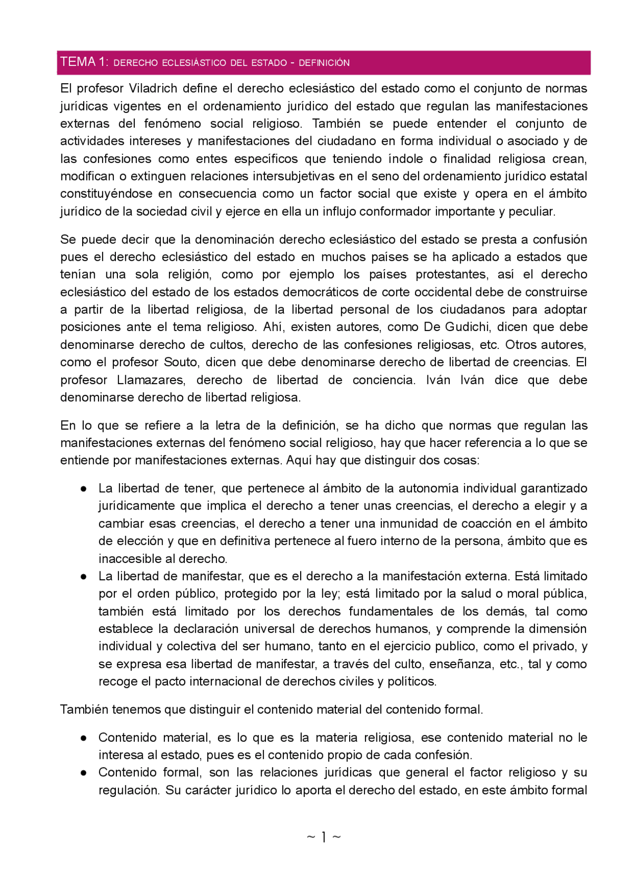 Apuntes Derecho Eclesiástico Apuntes De Derecho Eclesiástico Docsity