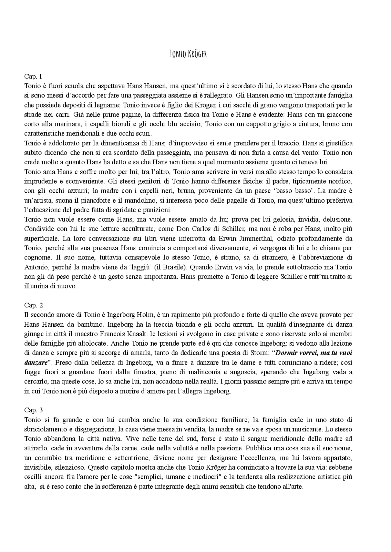 Tonio kroger thomas mann | Schemi e mappe concettuali di Letteratura ...