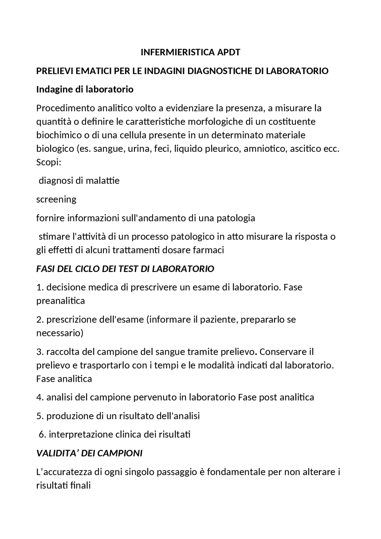 Laboratorio Prelievi Schemi E Mappe Concettuali Di Infermieristica