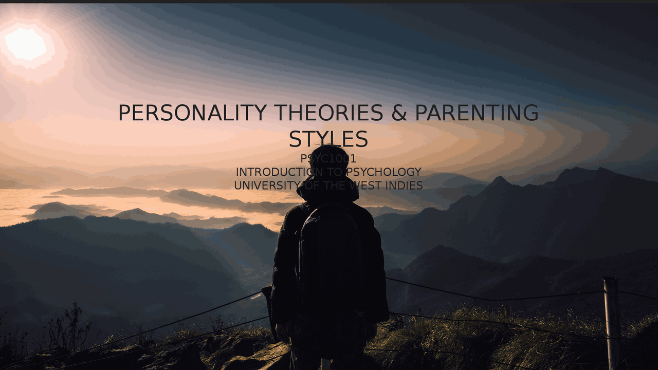 Personality Theories & Parenting Styles | Slides Introduction to ...