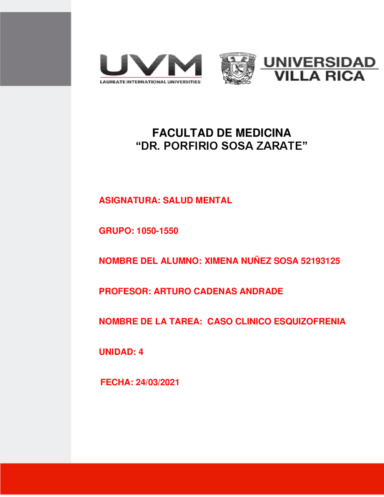 Casi ClÍnico De Esquizofrenia Apuntes De Psicología Docsity