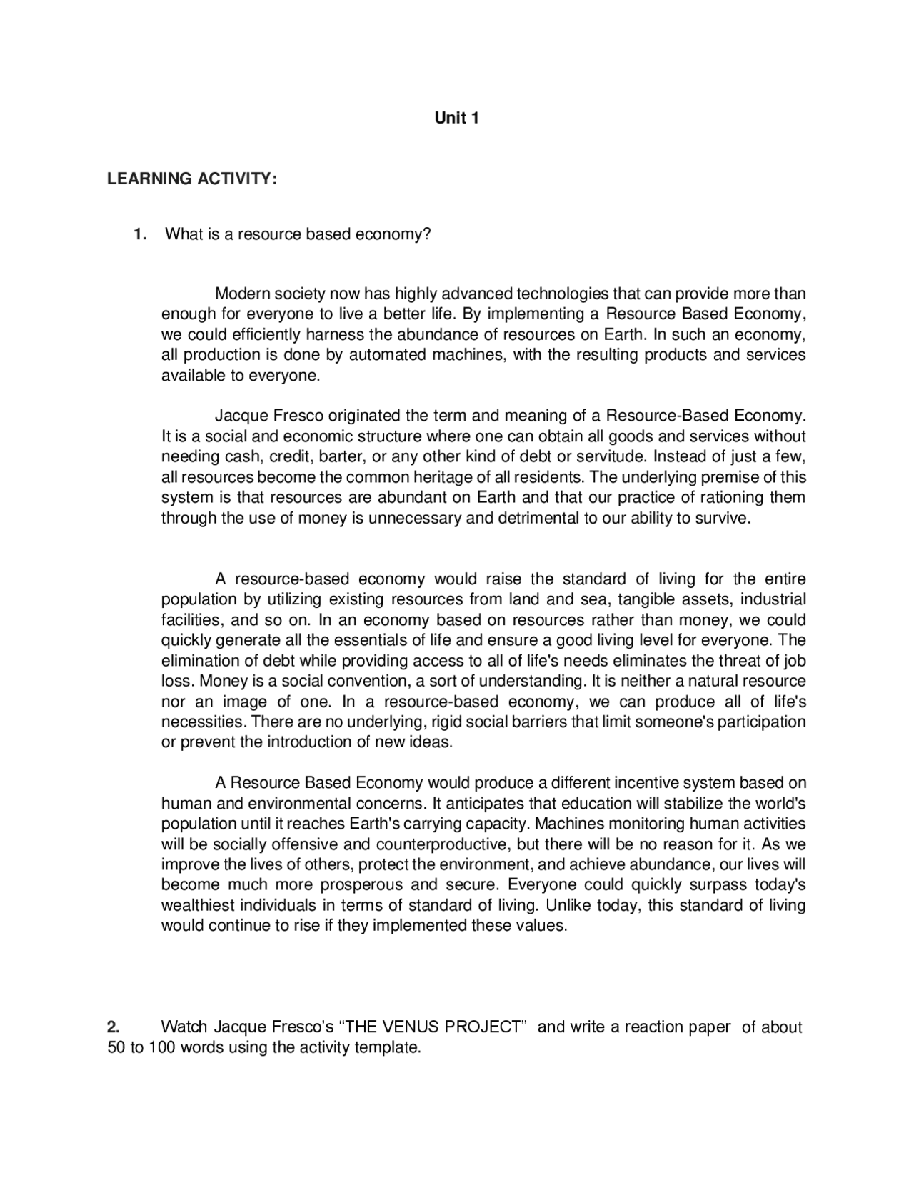 Unit 1 Managerial Economics Exercises Managerial Economics Docsity