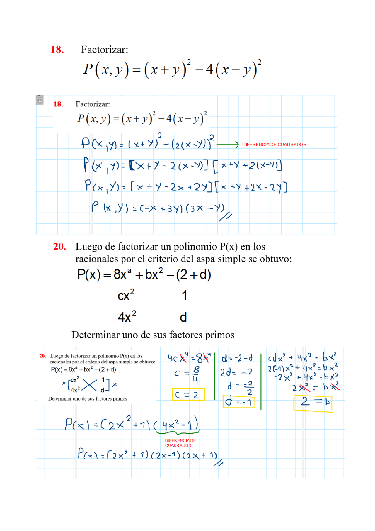 Ejercicios Desarrollados De Complemento Matematico Ejercicios De