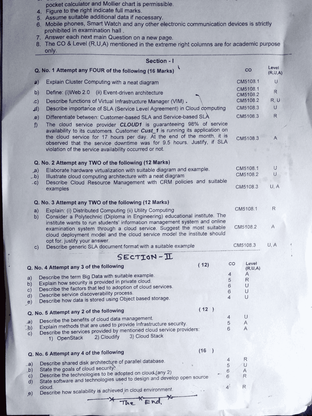 Cloud Computing Important Questions Exams Computer Programming Docsity