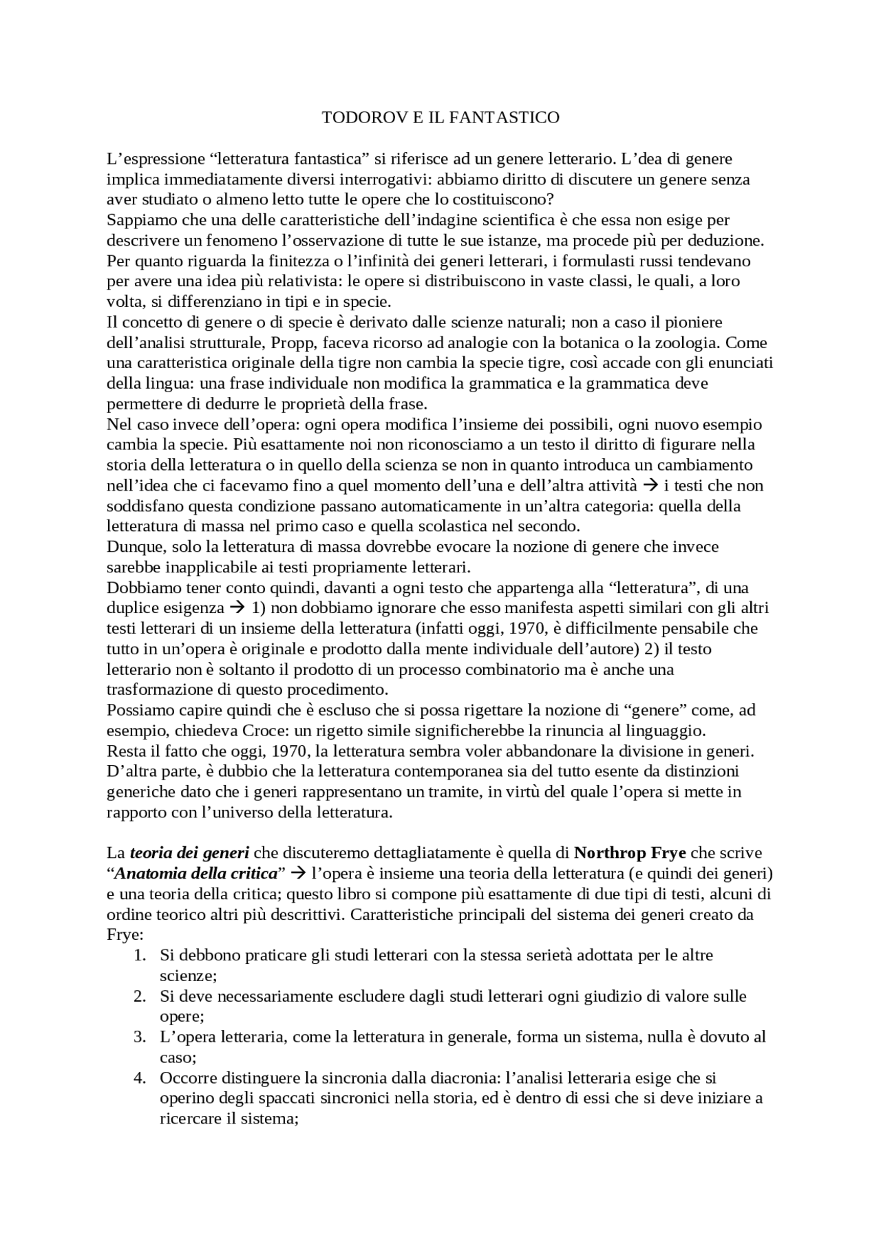 Il Fantastico Di Todorov Schemi E Mappe Concettuali Di Critica