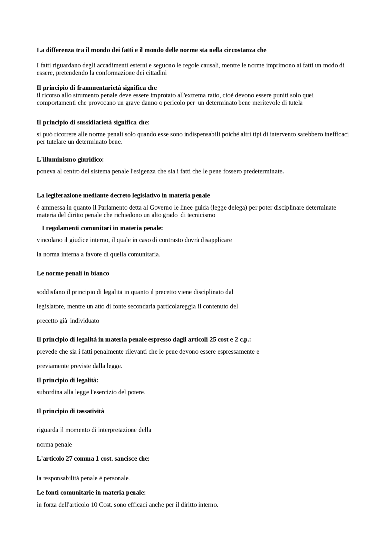 Domande E Risposte Sintetiche Panieri Di Diritto Penale Docsity