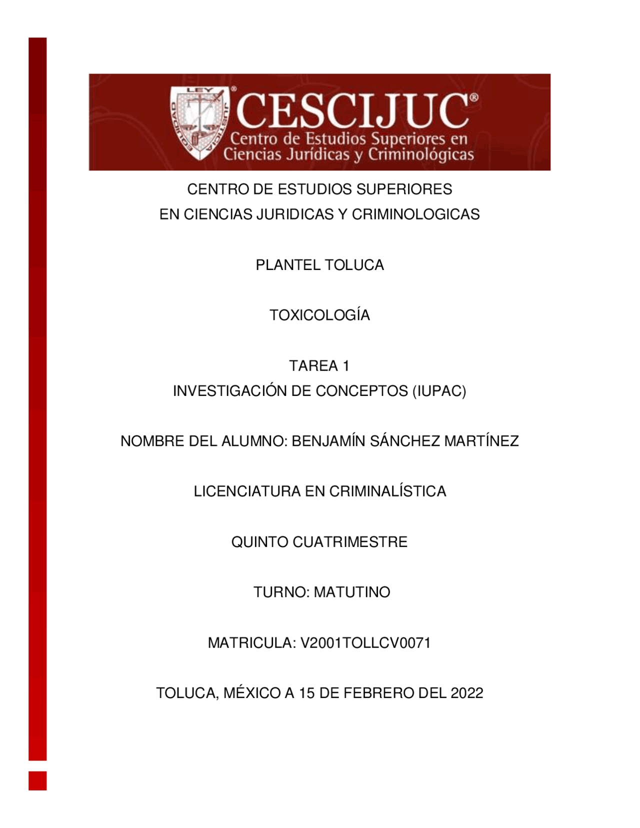 Conceptos Toxicología Forense Apuntes De Toxicología Docsity