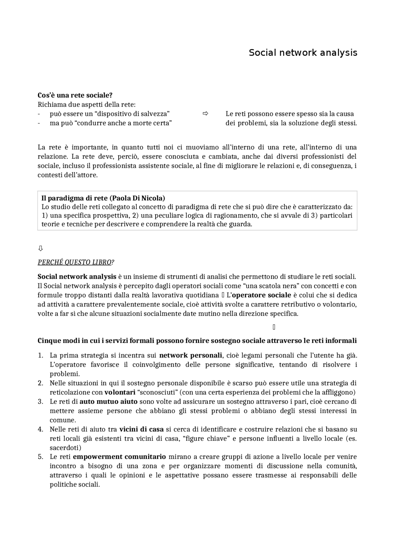 Social Network Analysis L Tronca Appunti Di Sociologia Docsity