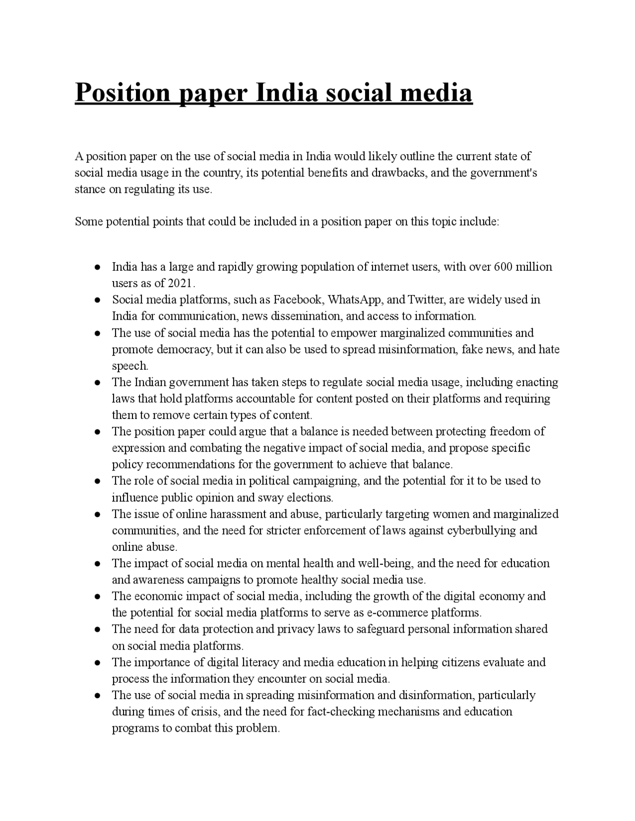Position_paper_india_social_media.pdf | Summaries History | Docsity