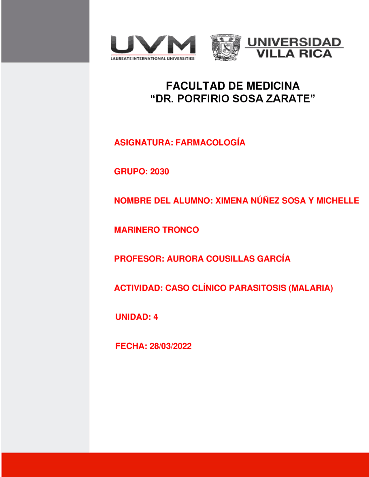 Caso ClÍnico Malaria Apuntes De Microbiología Docsity