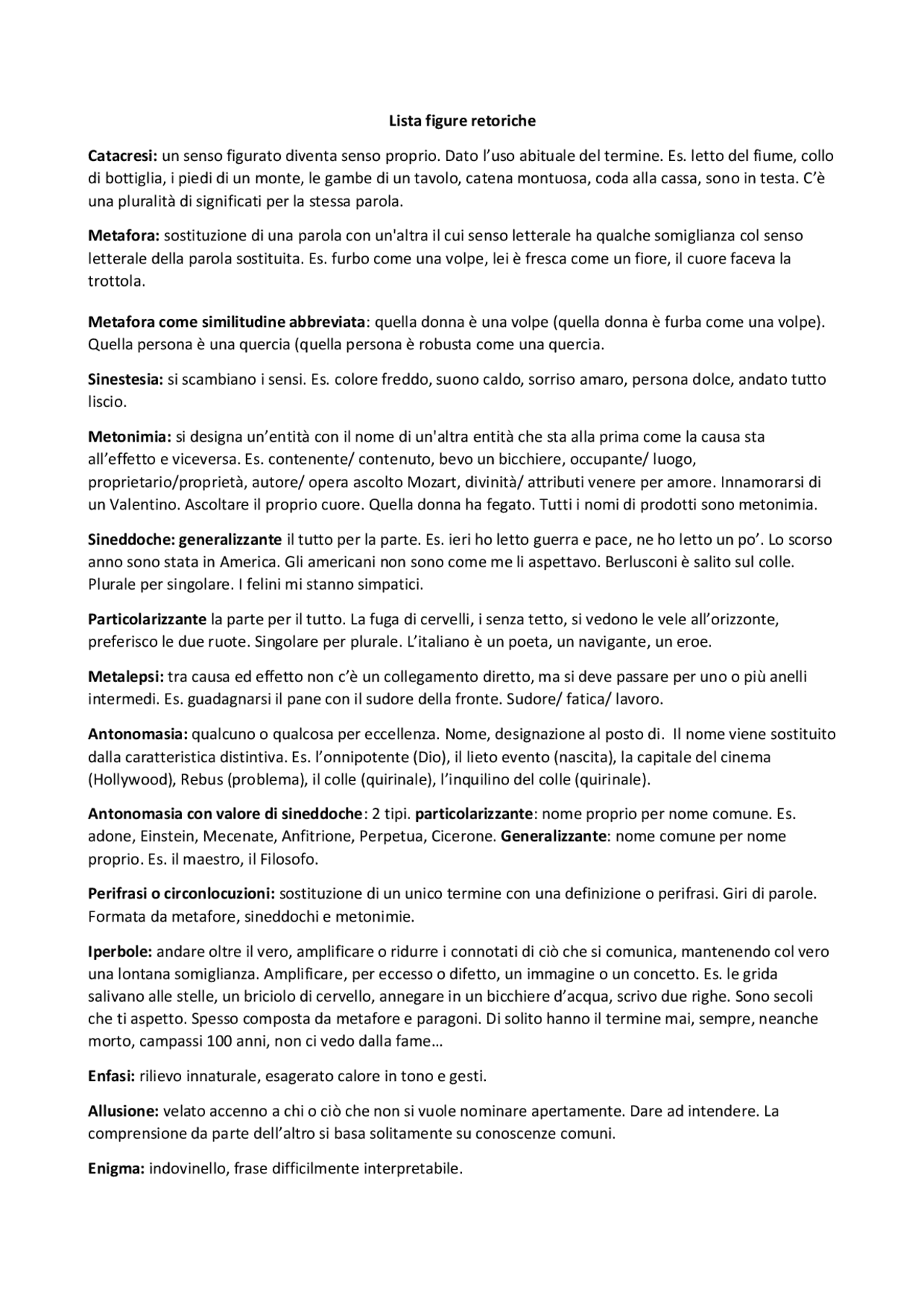Riassunto Figure Retoriche Comunicazione E Persuasione Schemi E Mappe Concettuali Di