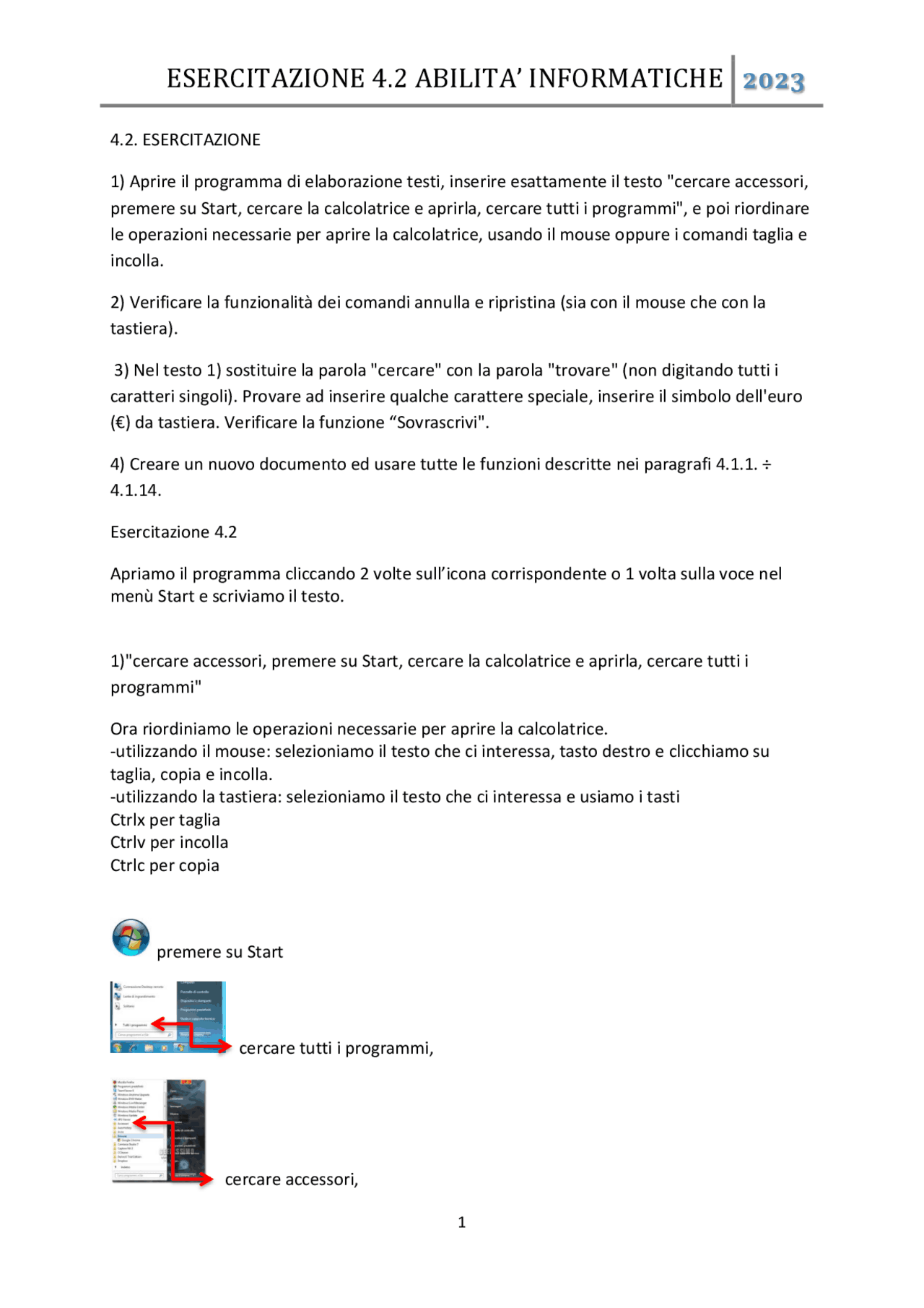 Esercitazione 4.2 Abilità informatiche | Esercizi di Informatica Giuridica | Docsity