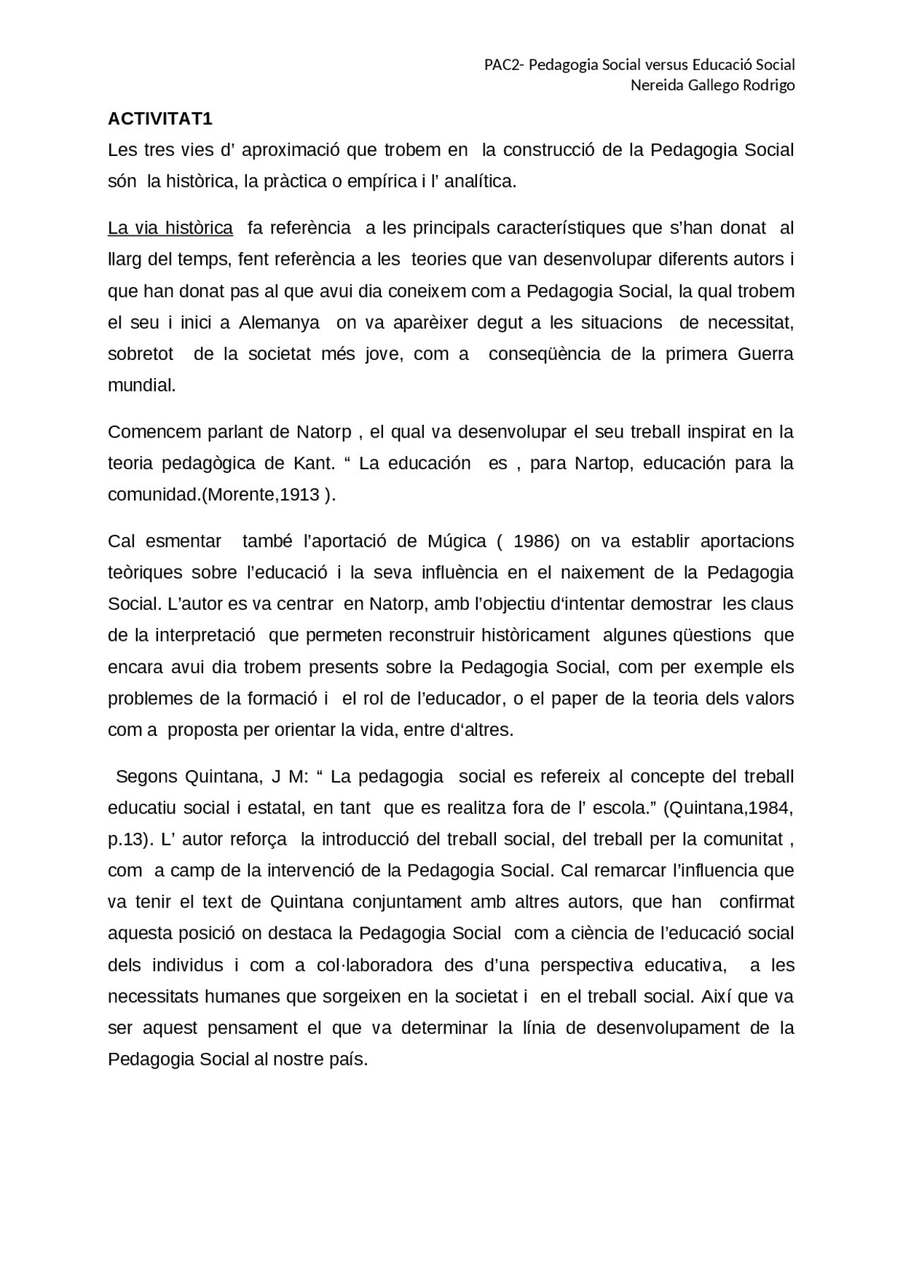 Pedagogia Social Pac2 Ejercicios De Pedagogía Docsity