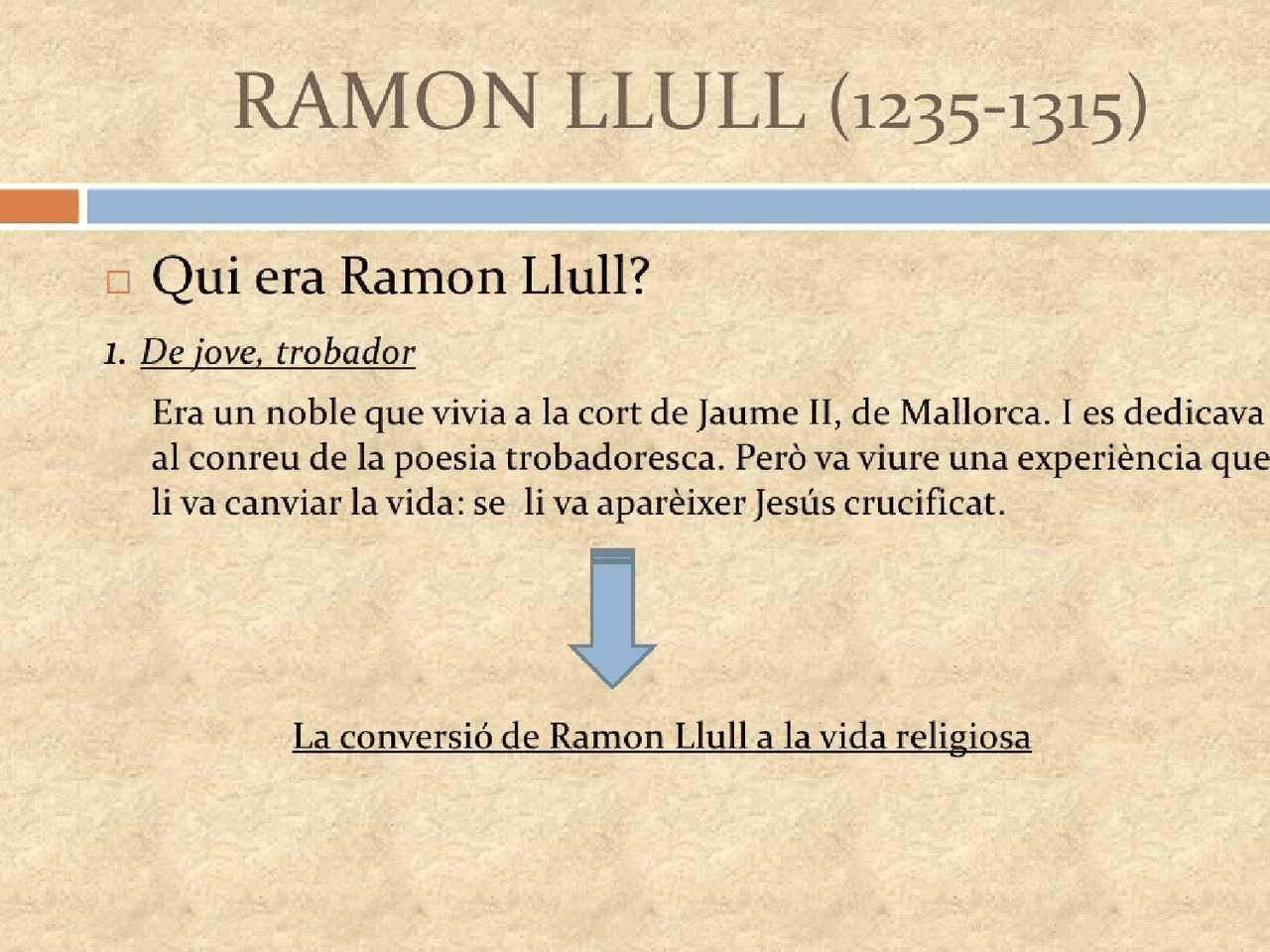 Diapositivas Ramon Llull | Diapositivas de Valenciano | Docsity