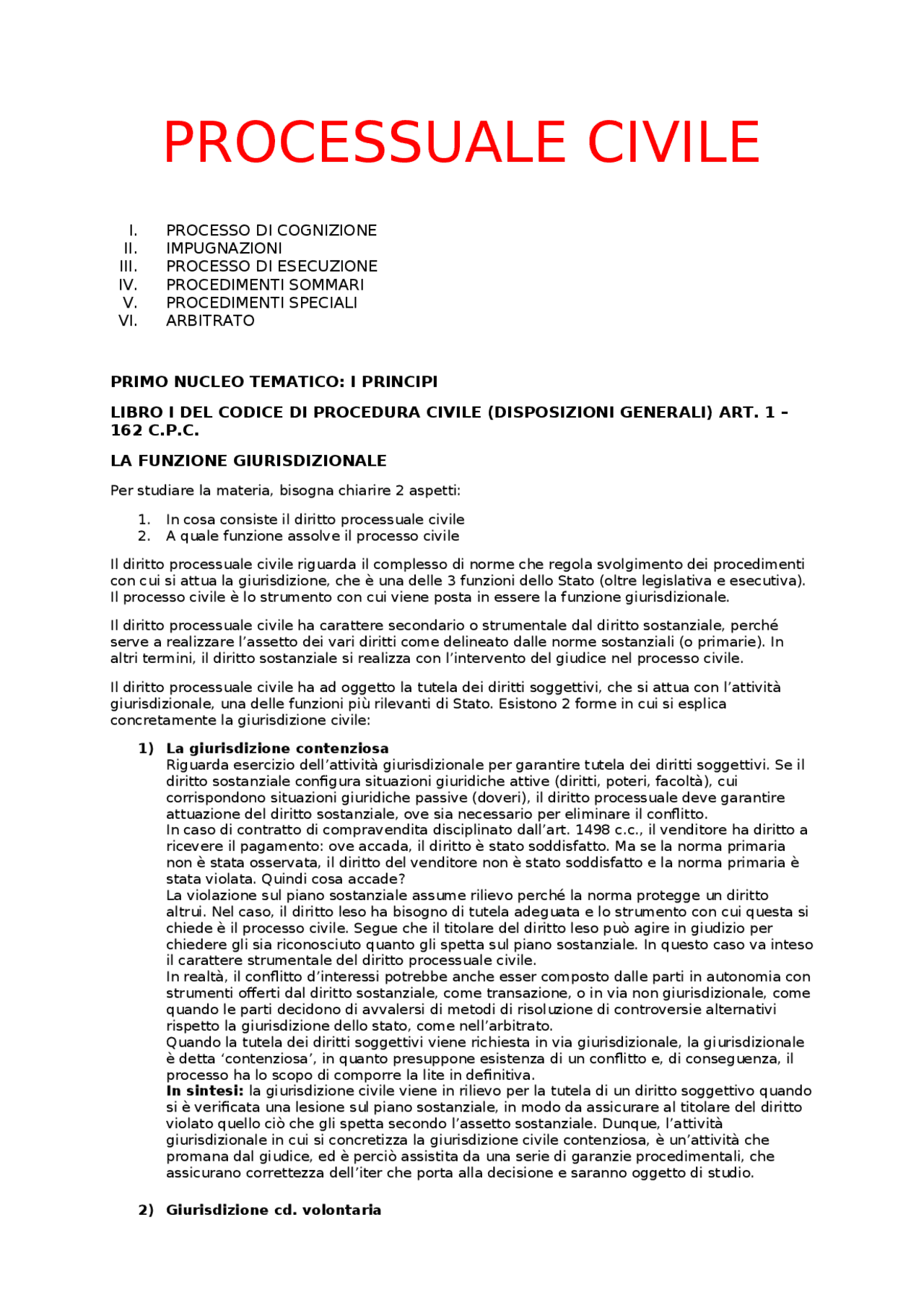 Appunti Diritto Processuale Civile Appunti Di Diritto Processuale