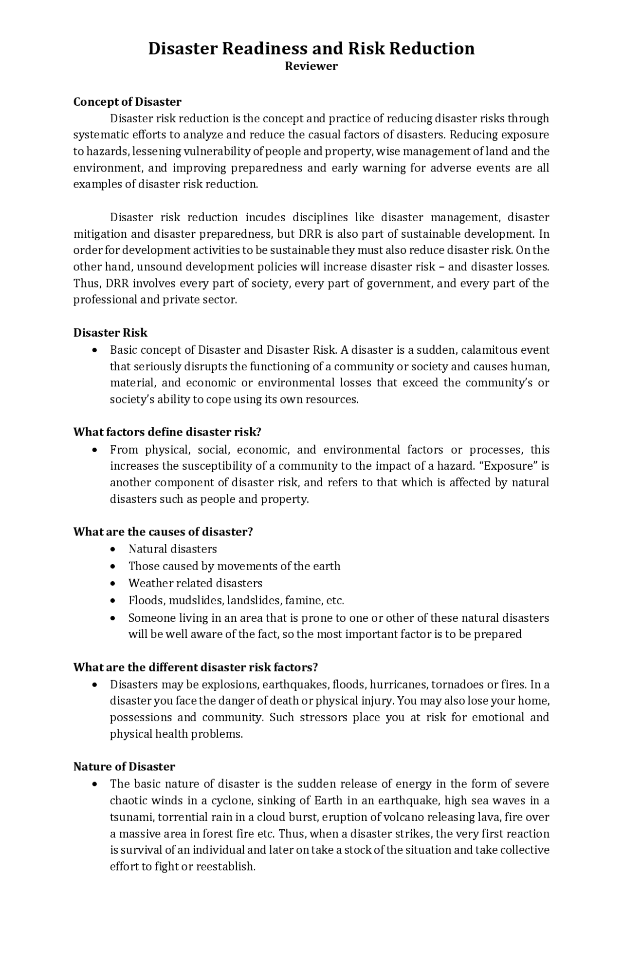 Disaster Readiness and Risk Reduction | Schemes and Mind Maps ...