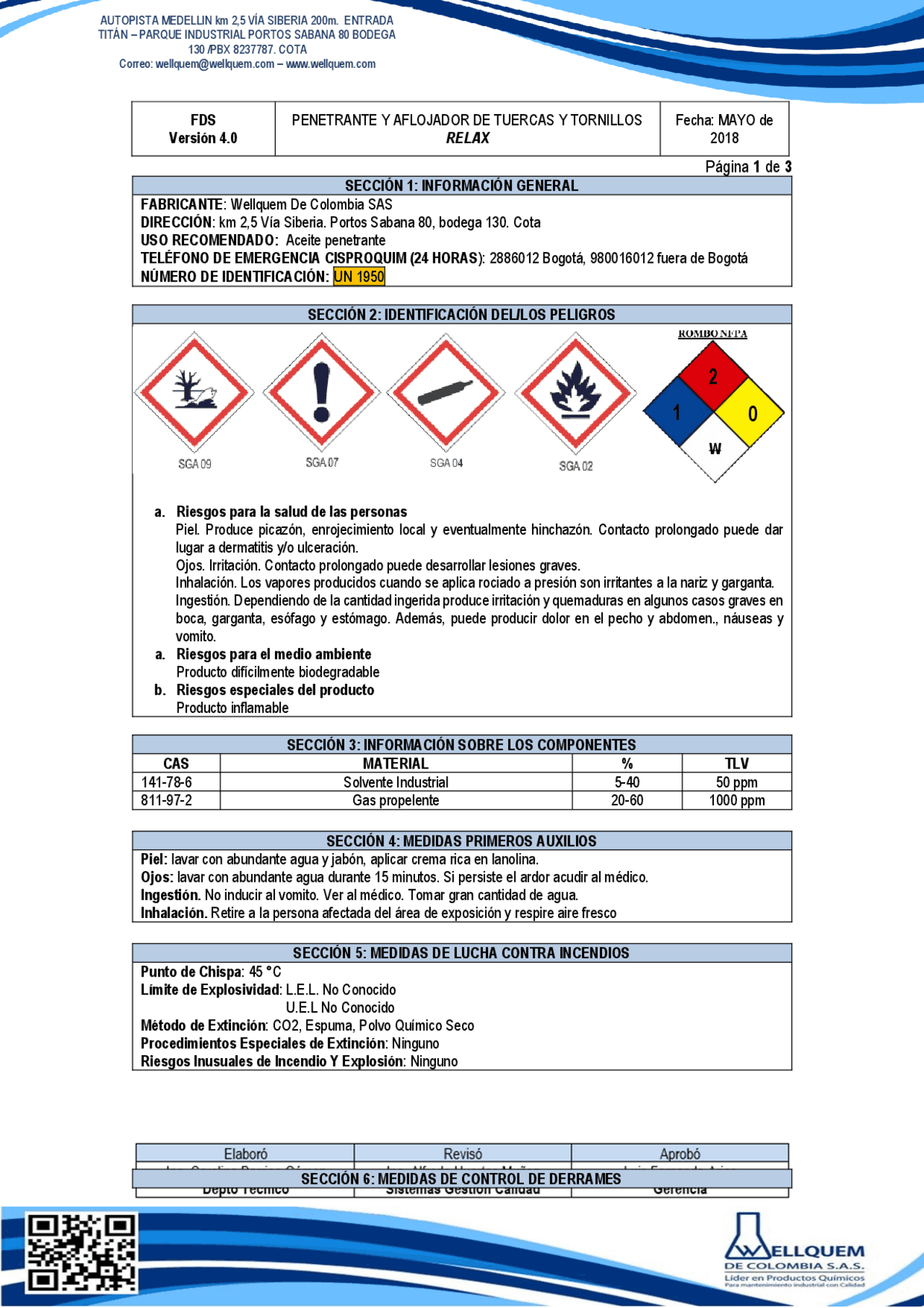 FICHAS DE SEGURIDAD INDUSTRIAL | Apuntes de Química Clínica | Docsity