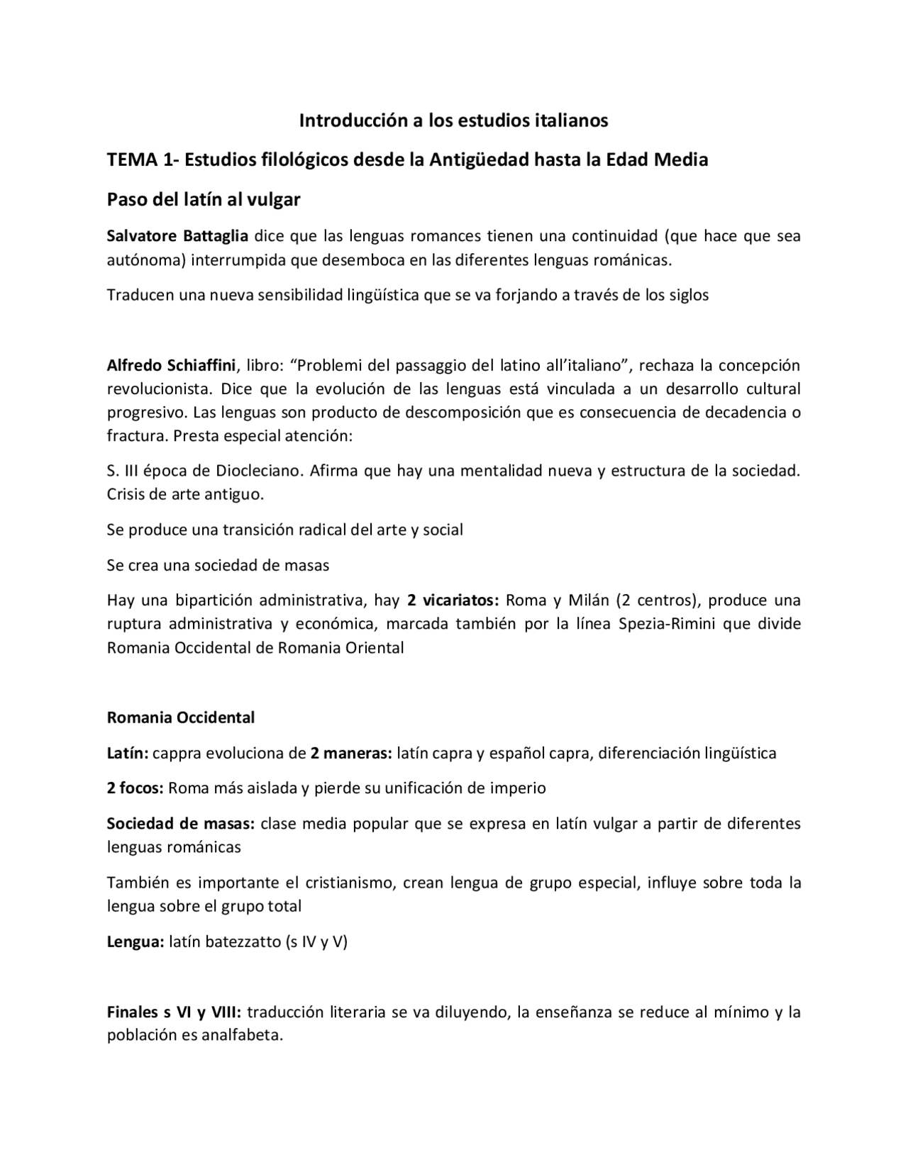 Introducción a los estudios italianos | Apuntes de Idioma Italiano ...