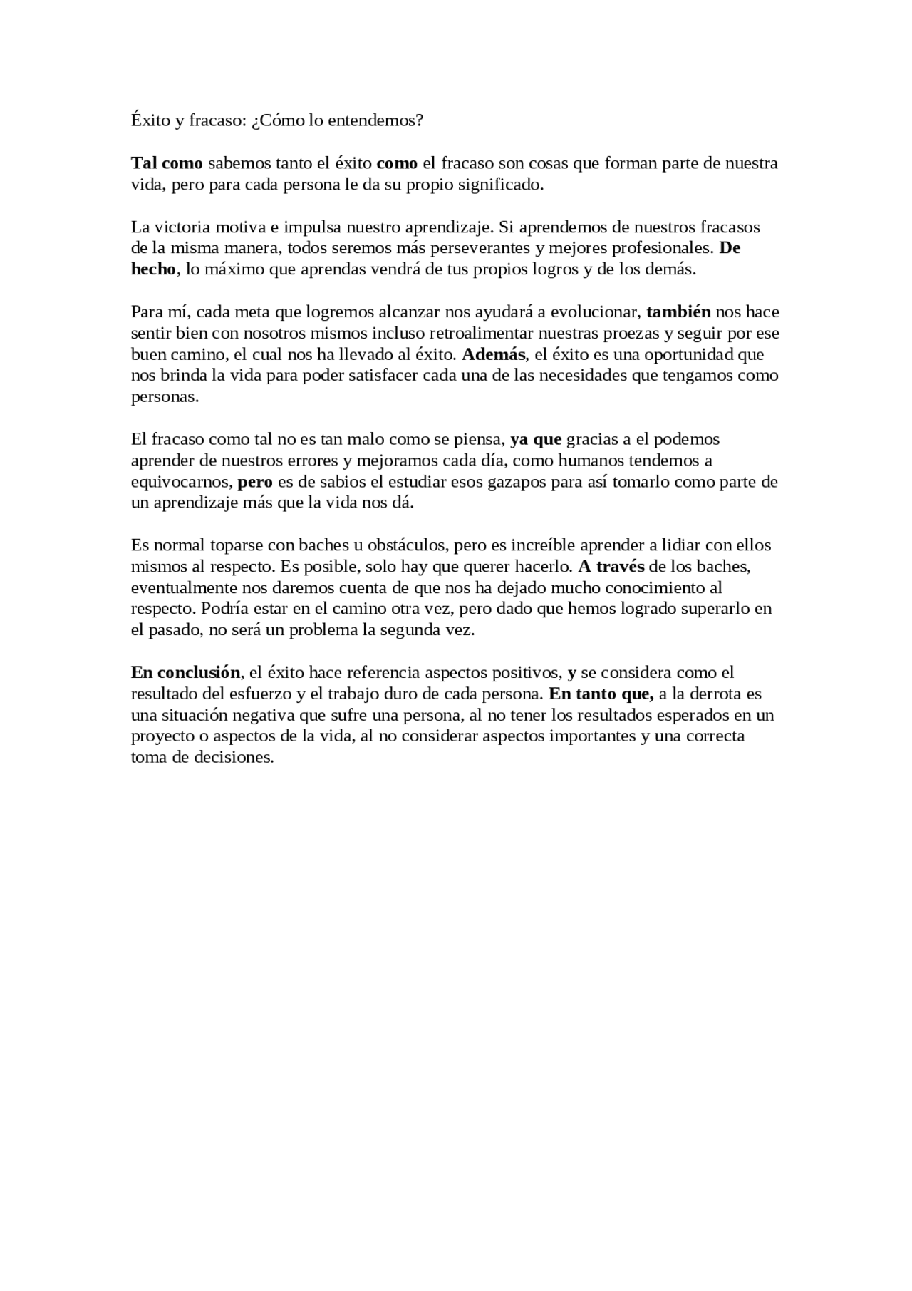 Ensayo Del Exito Y Fracaso Resúmenes De Derecho Docsity