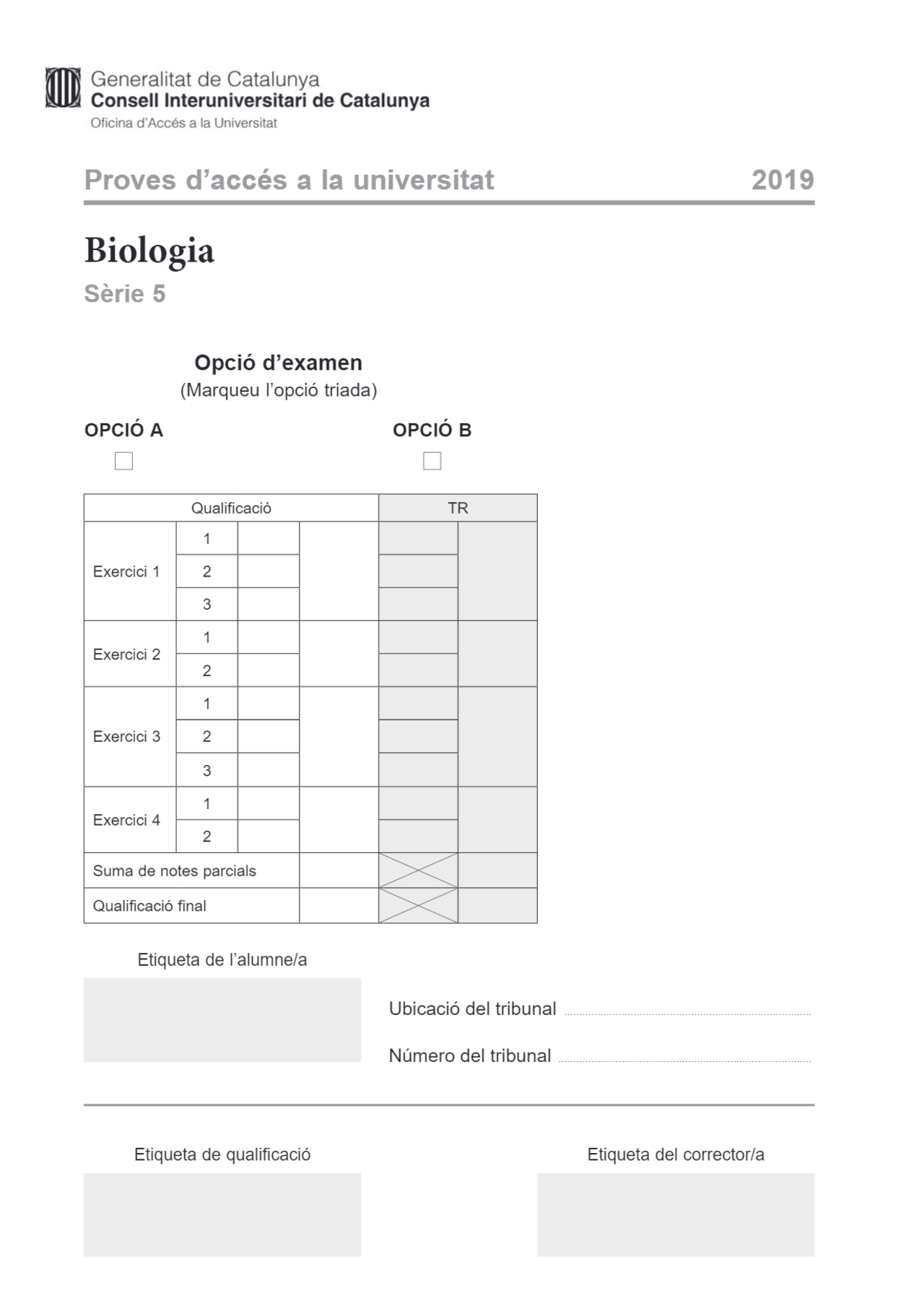 Recull Dexamens Selectivitat Biologia 2022 Exámenes Selectividad De