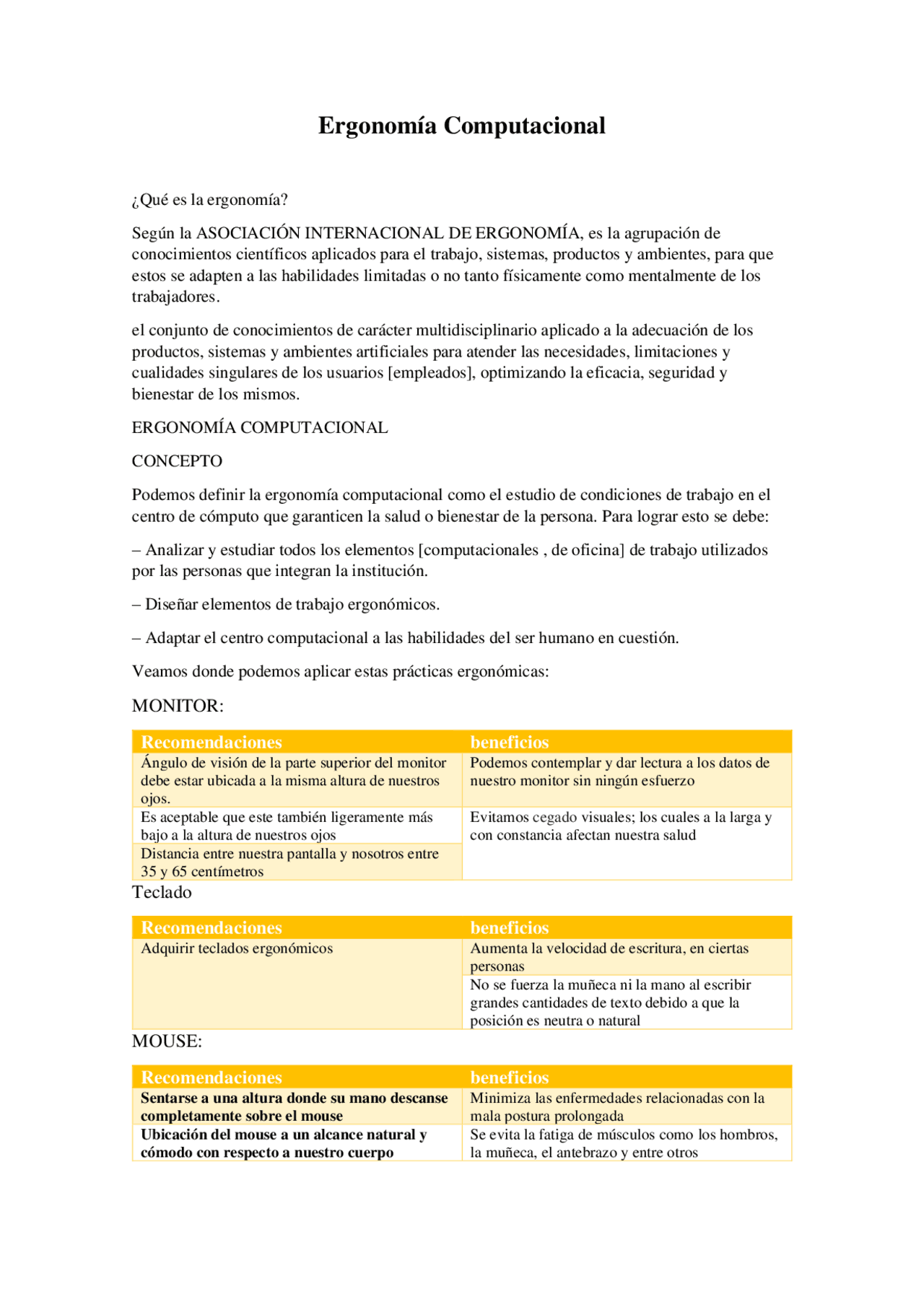 Ergonomía Computacional Resúmenes De Informática General Docsity
