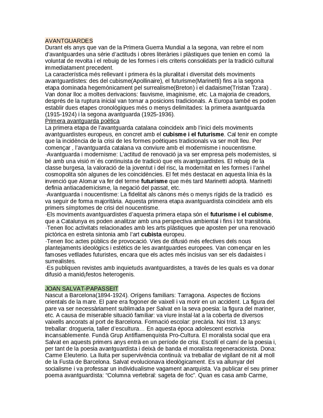 Resumen De La Literatura Catalana Resúmenes De Catalán Docsity