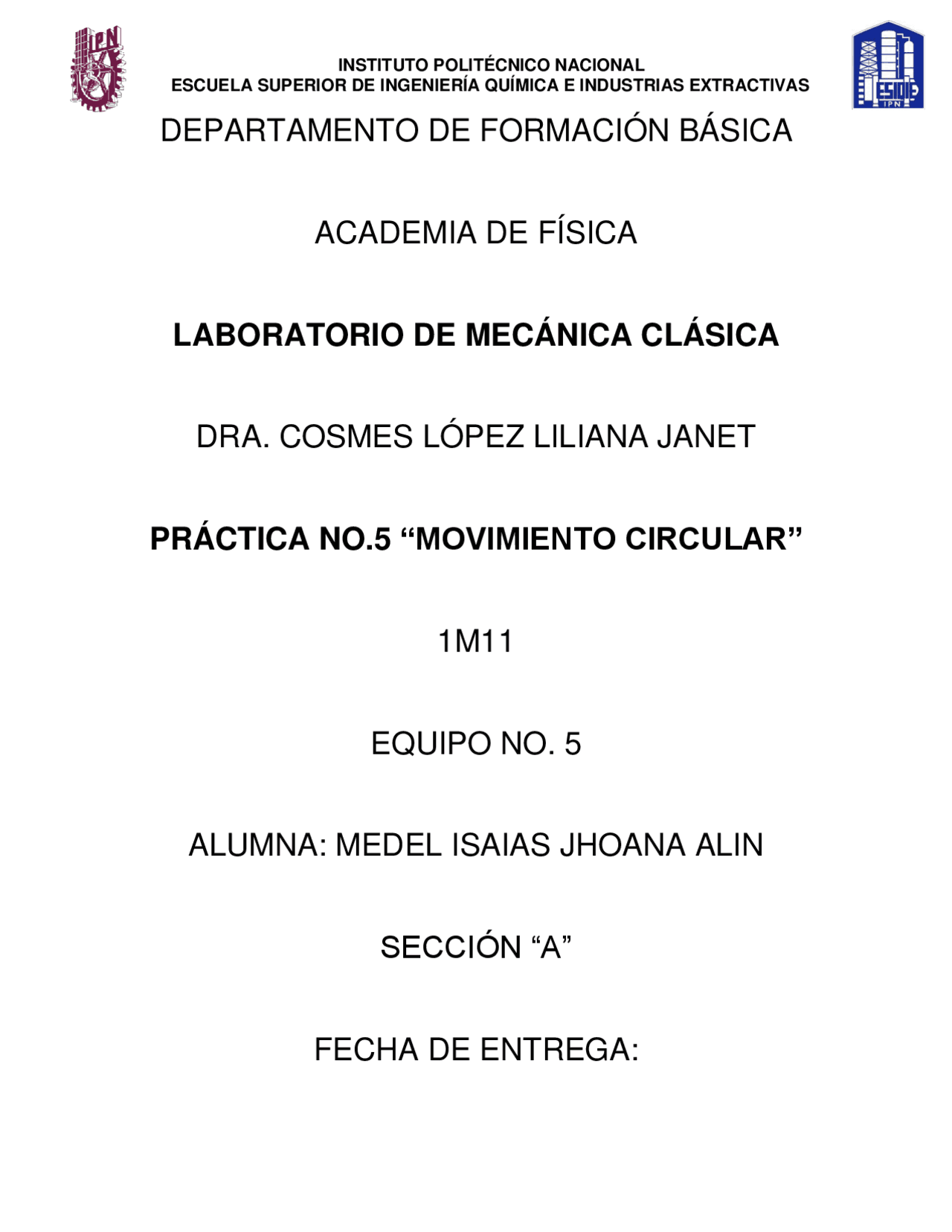 PRACTICA 4 MECANICA Y CALCULOS PREVIOS | Ejercicios de Mecánica Clásica | Docsity