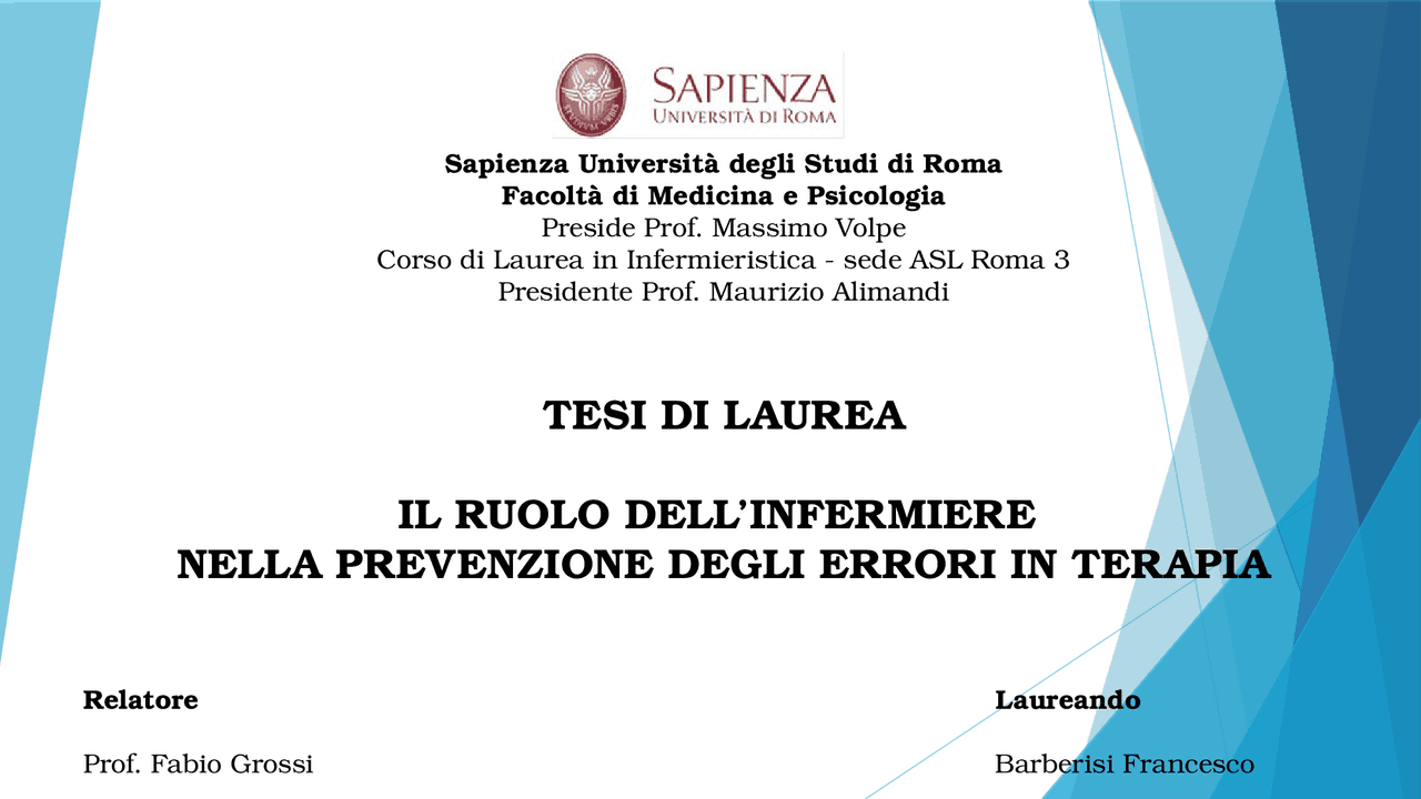 Slide Errori In Terapia Slide Di Infermieristica Docsity