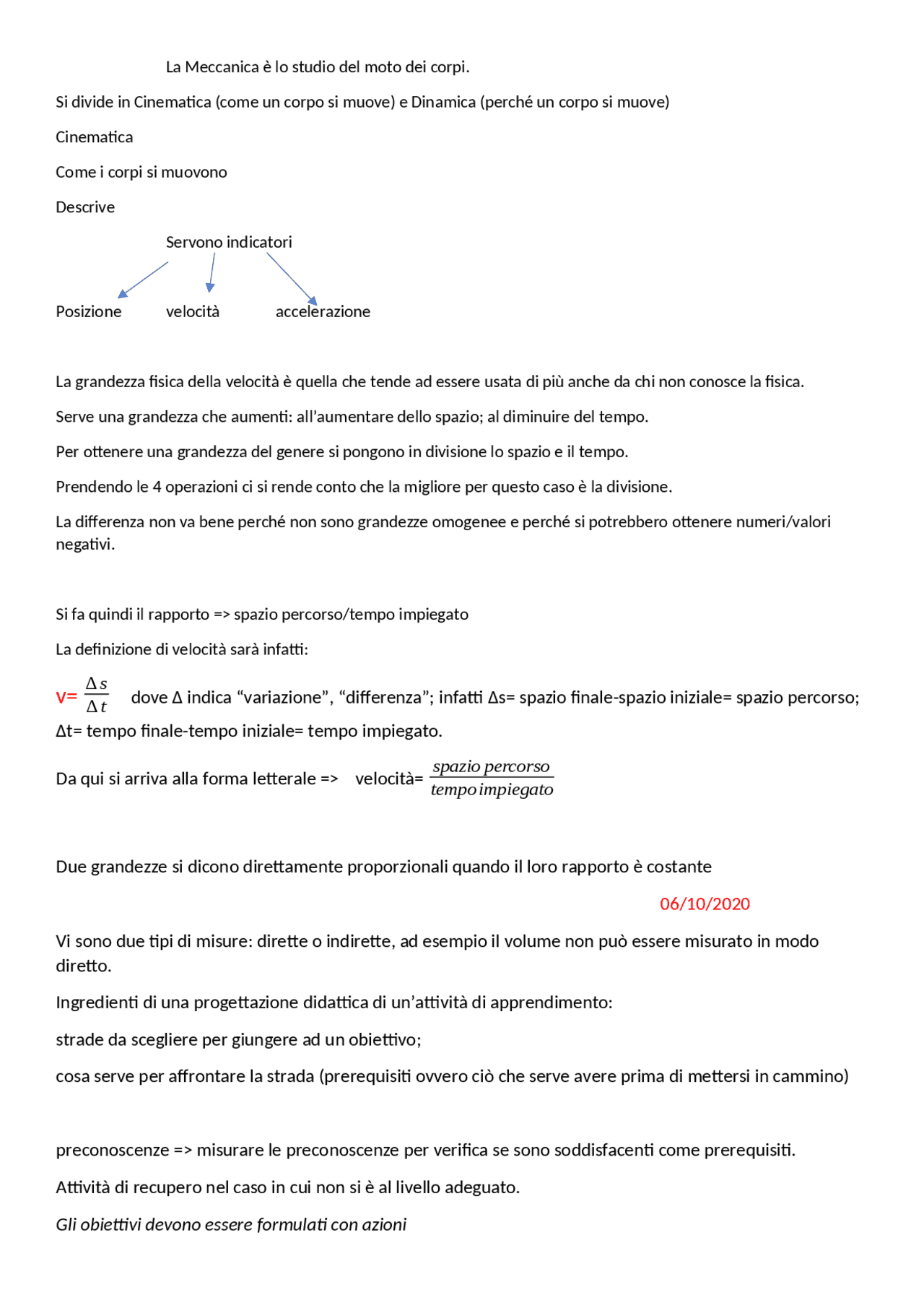 Fisica Scienze Della Formazione Primaria Sbobinature Di Fisica Docsity
