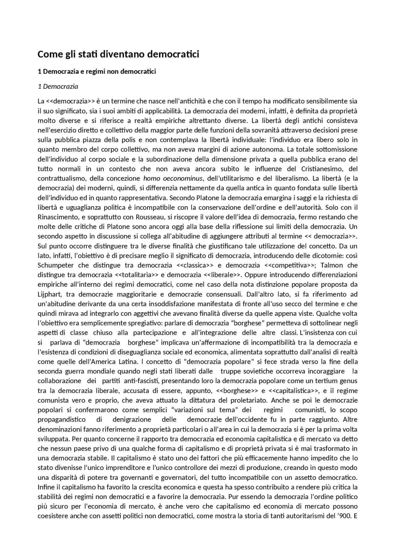 Riassunto del libro "come gli stati diventano democratici" | Sintesi ...