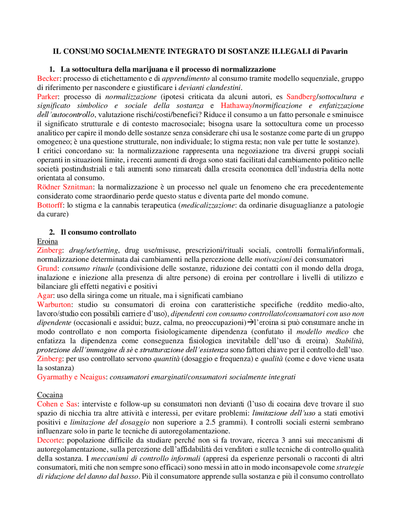 Appunti Di Paradigmi Delle Dipendenze Appunti Di Sociologia Docsity