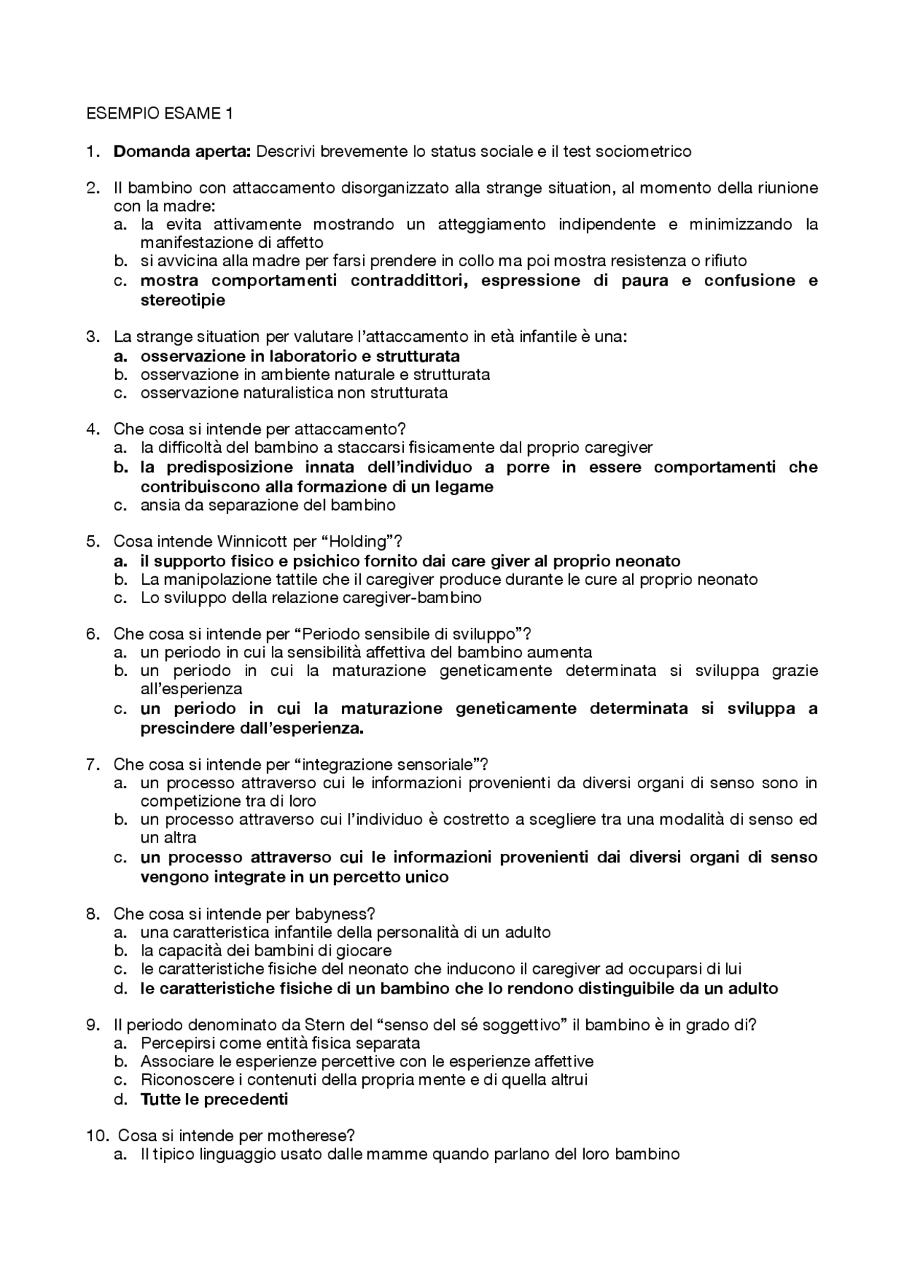Domande Psicologia Dello Sviluppo Scienze Formazione Primaria Unipi