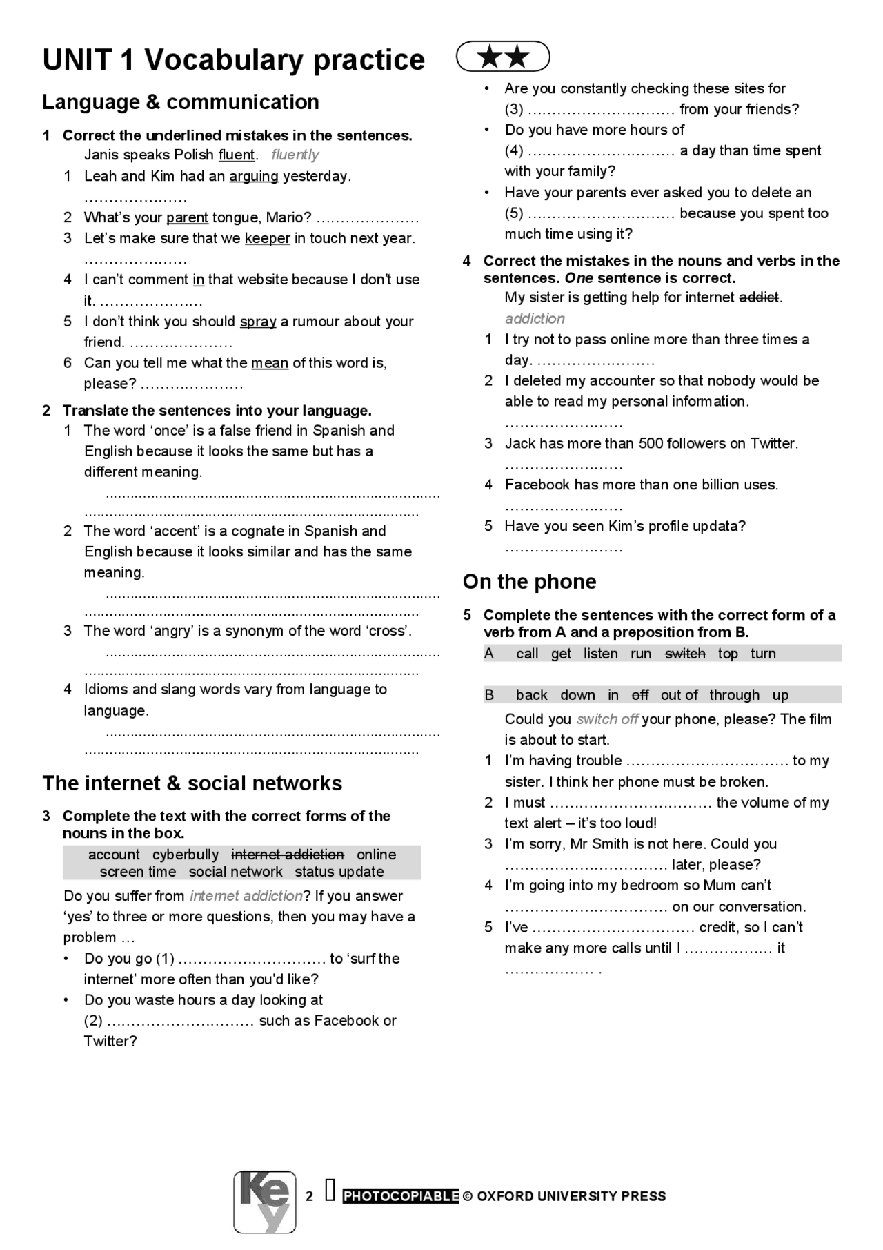 Repaso de vocabulario de inglés | Apuntes de Inglés | Docsity