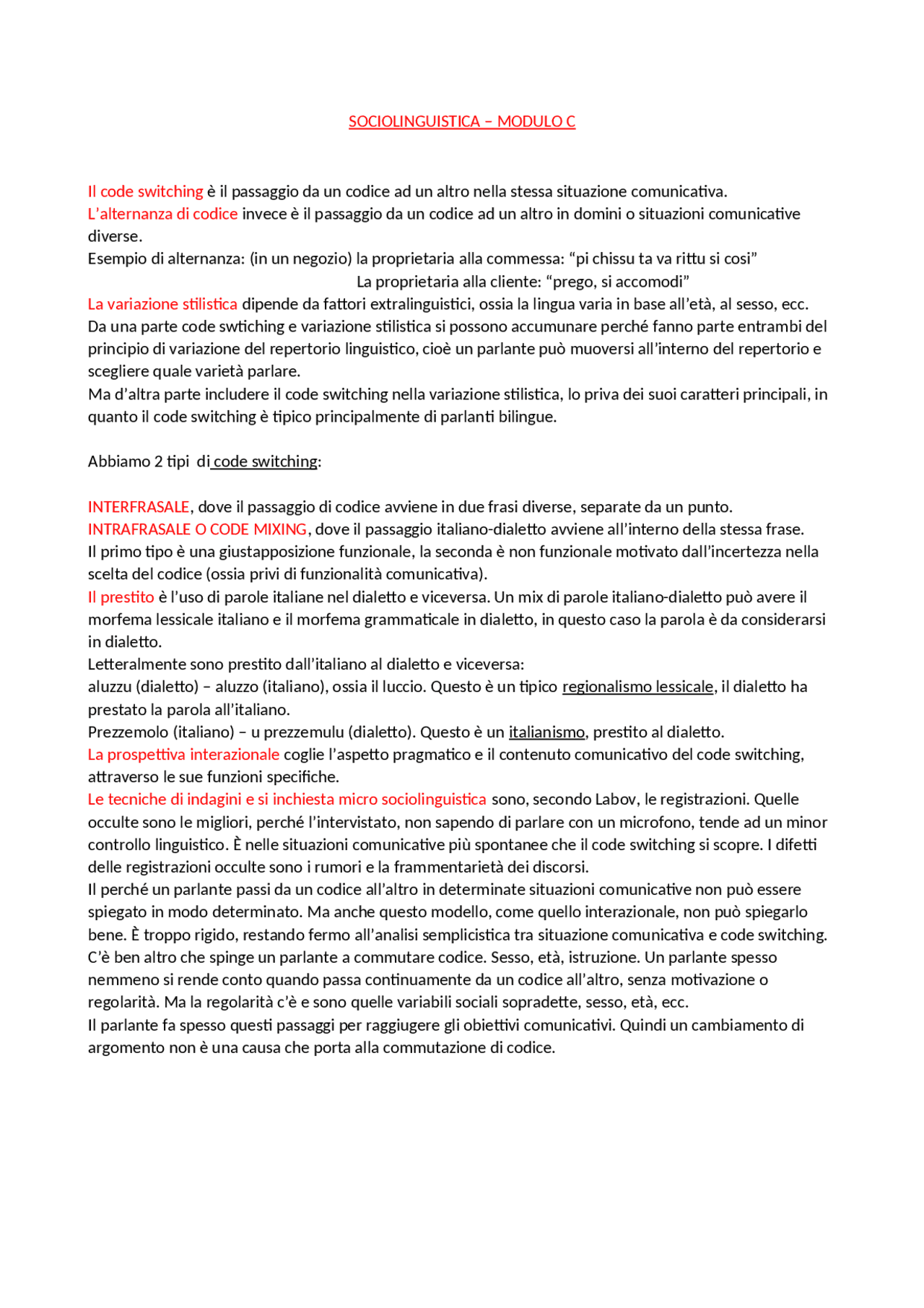 Sociolinguistica Dellitaliano Appunti Di Sociolinguistica Docsity