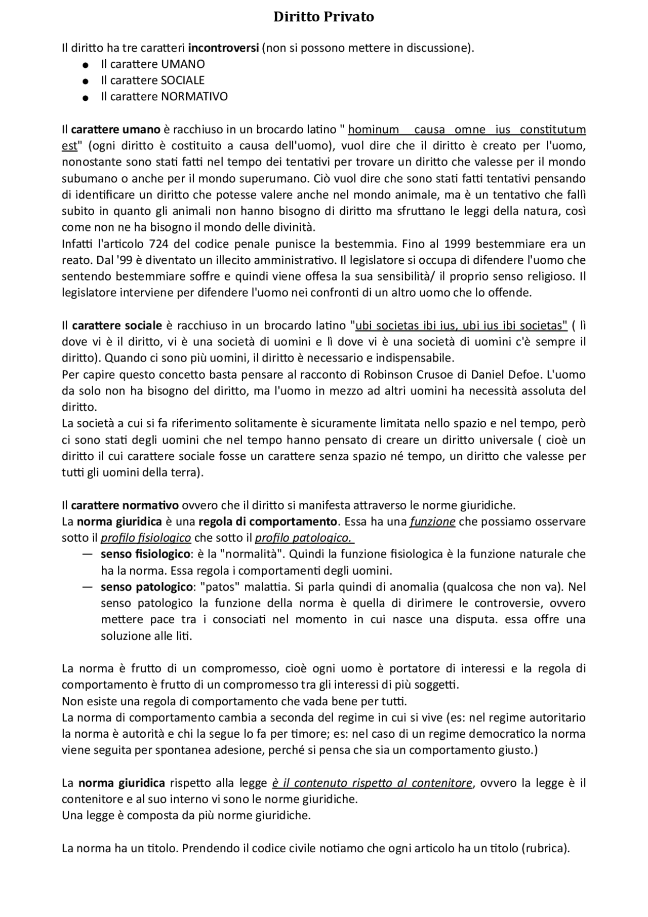 Appunti Completi Diritto Privato Appunti Di Diritto Privato Docsity